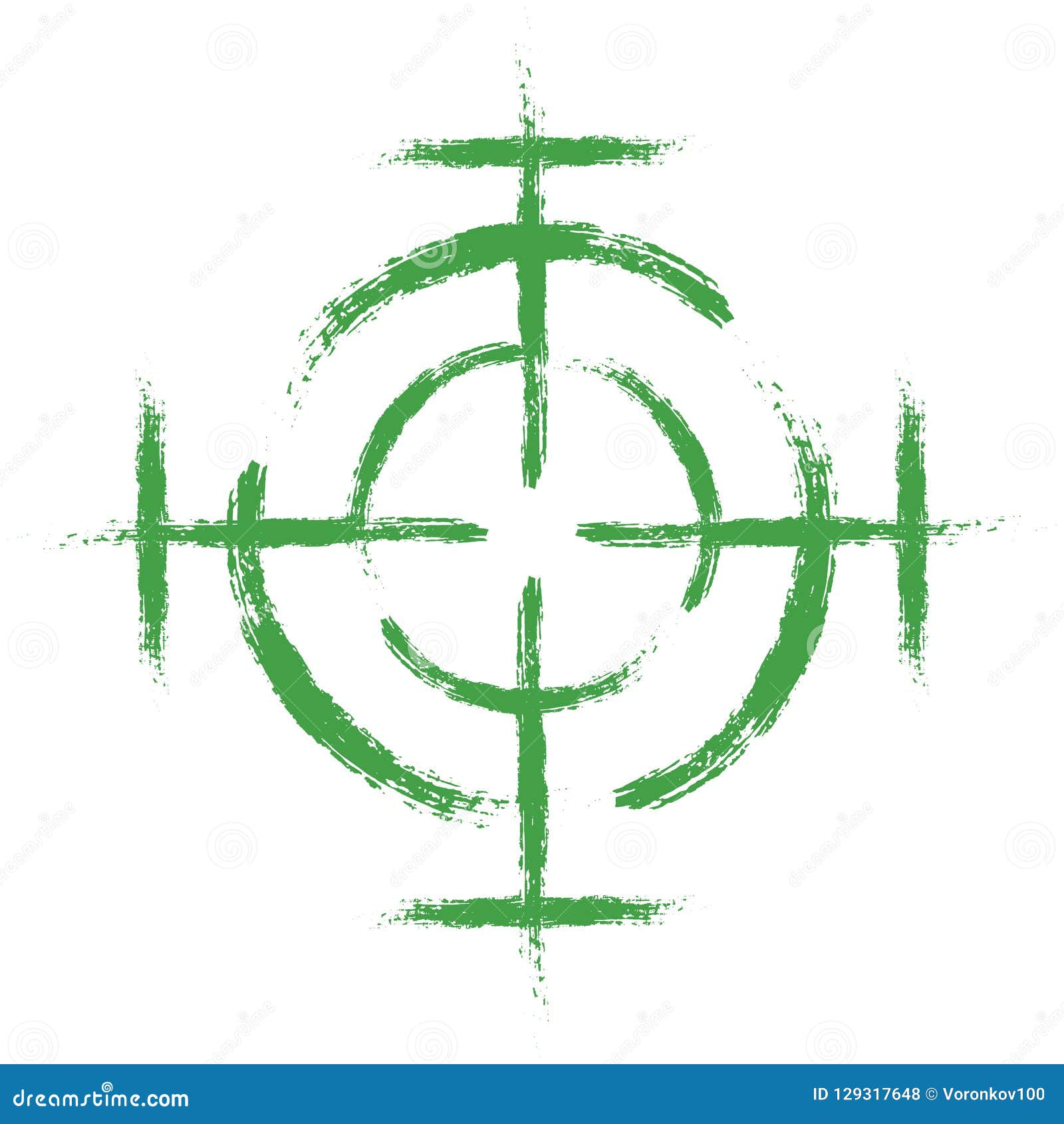 A Green Target on an Isolated White Background. Vector Element, Sight ...