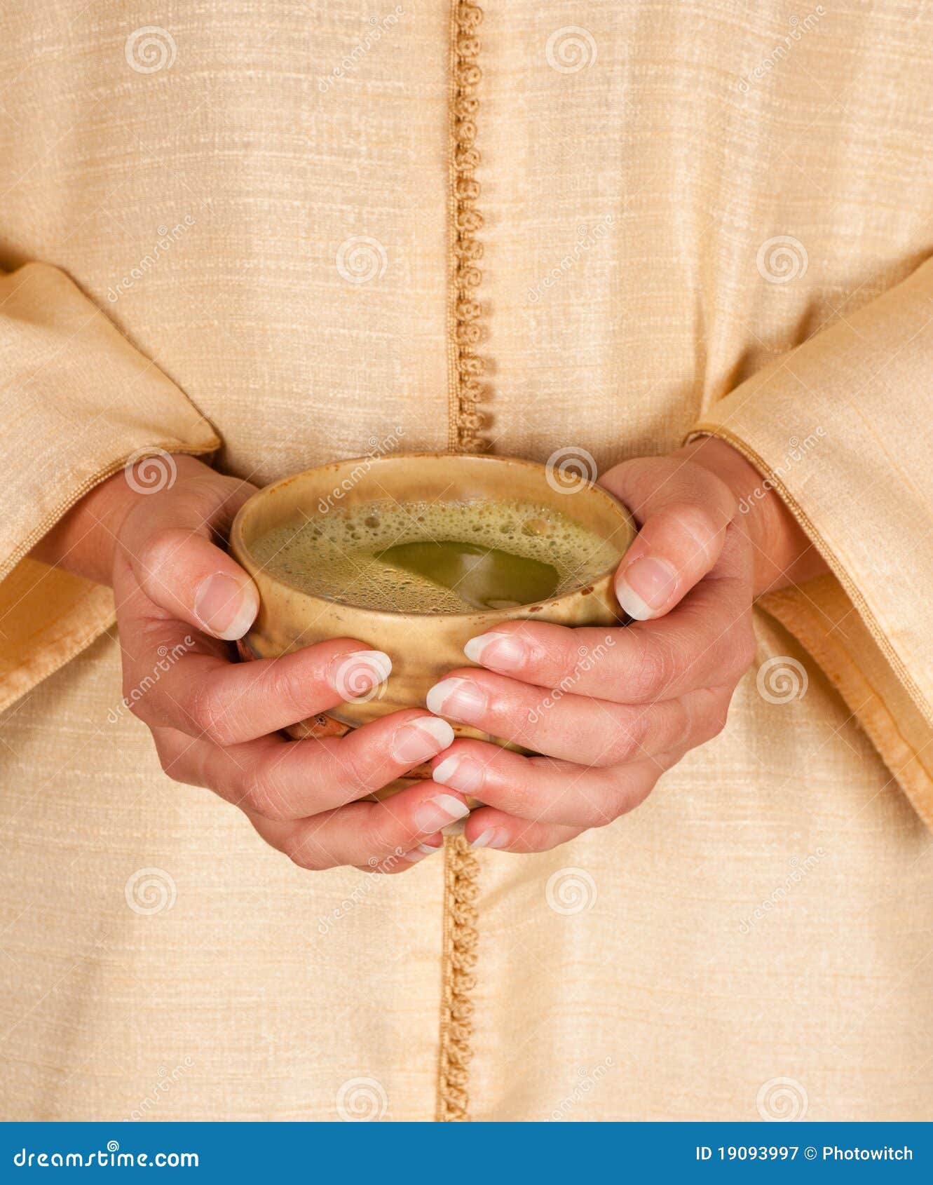 Green tea in a bowl stock image. Image of drink, asian - 19093997