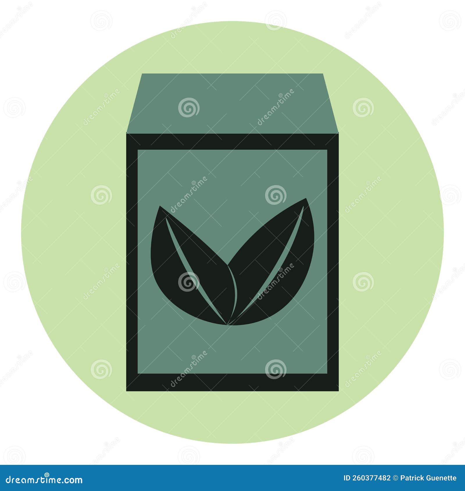 Green Tea box, icon stock vector. Illustration of packaging - 260377482