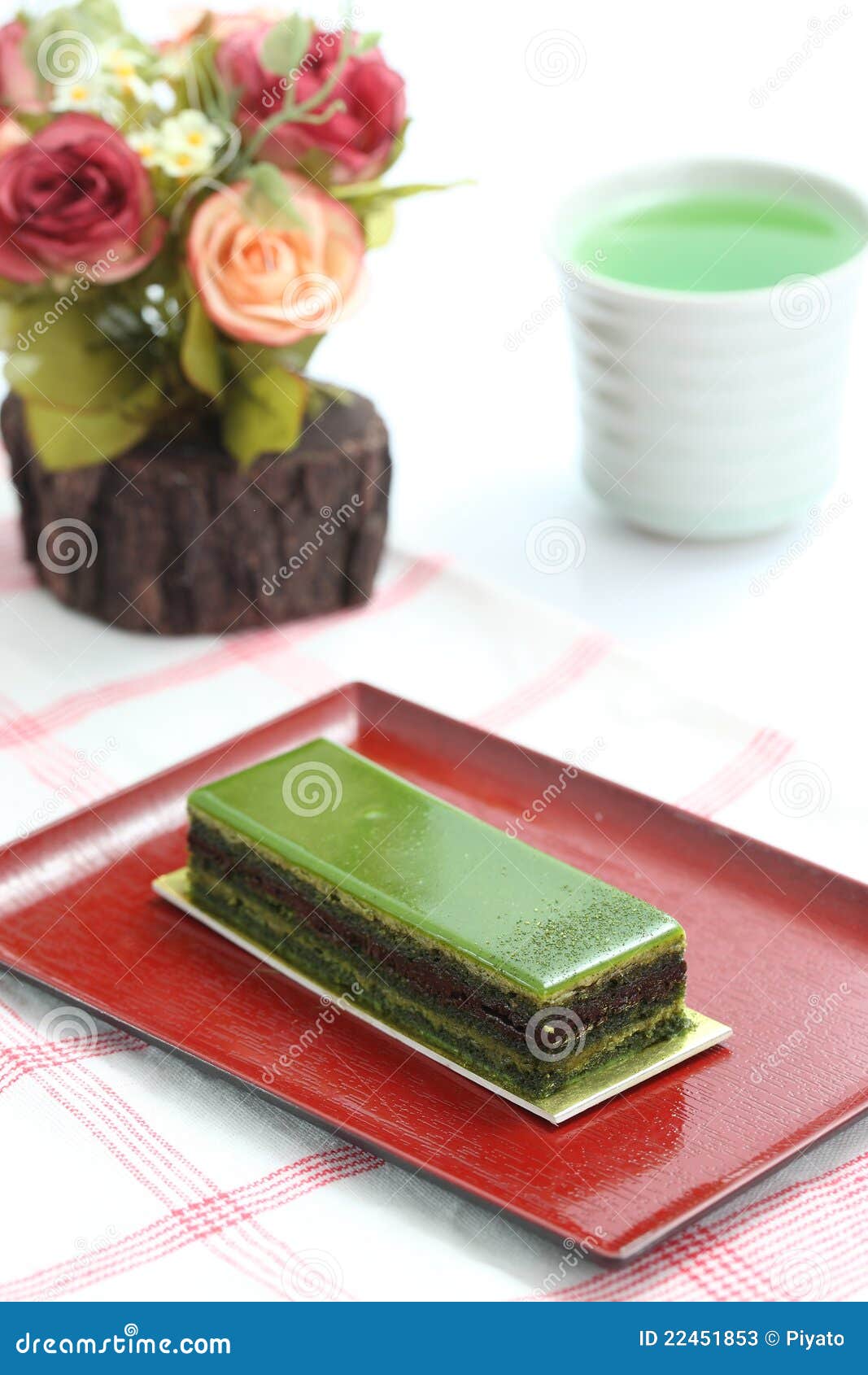 Green tea cake stock image. Image of butter, cream, mousse - 22451853