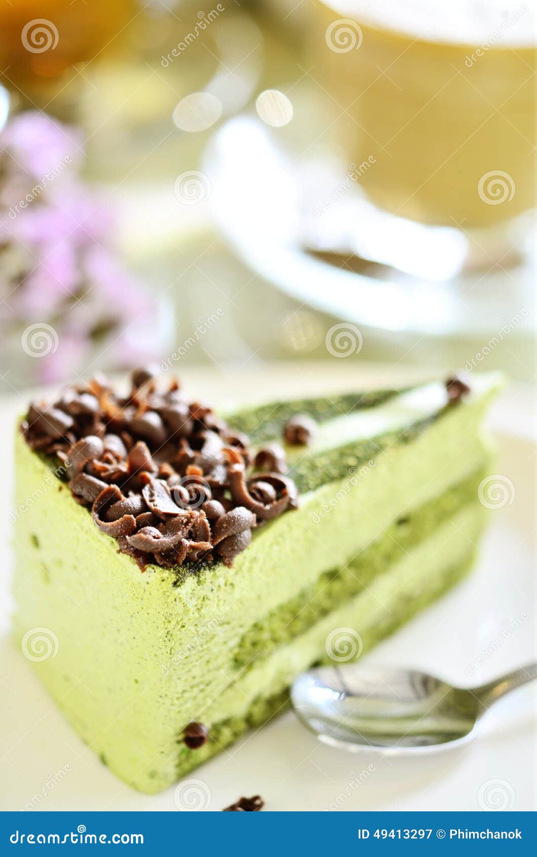 Green tea cake stock image. Image of fresh, chocolate - 49413297
