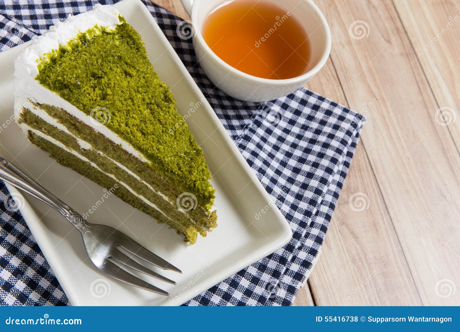 Green Tea Cake for Tea Break Stock Photo - Image of ingredient, food ...