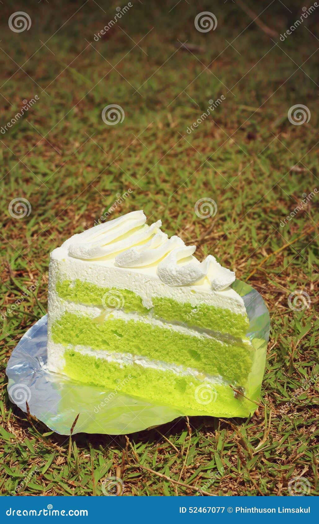 Green tea cake stock image. Image of isolated, slice - 52467077