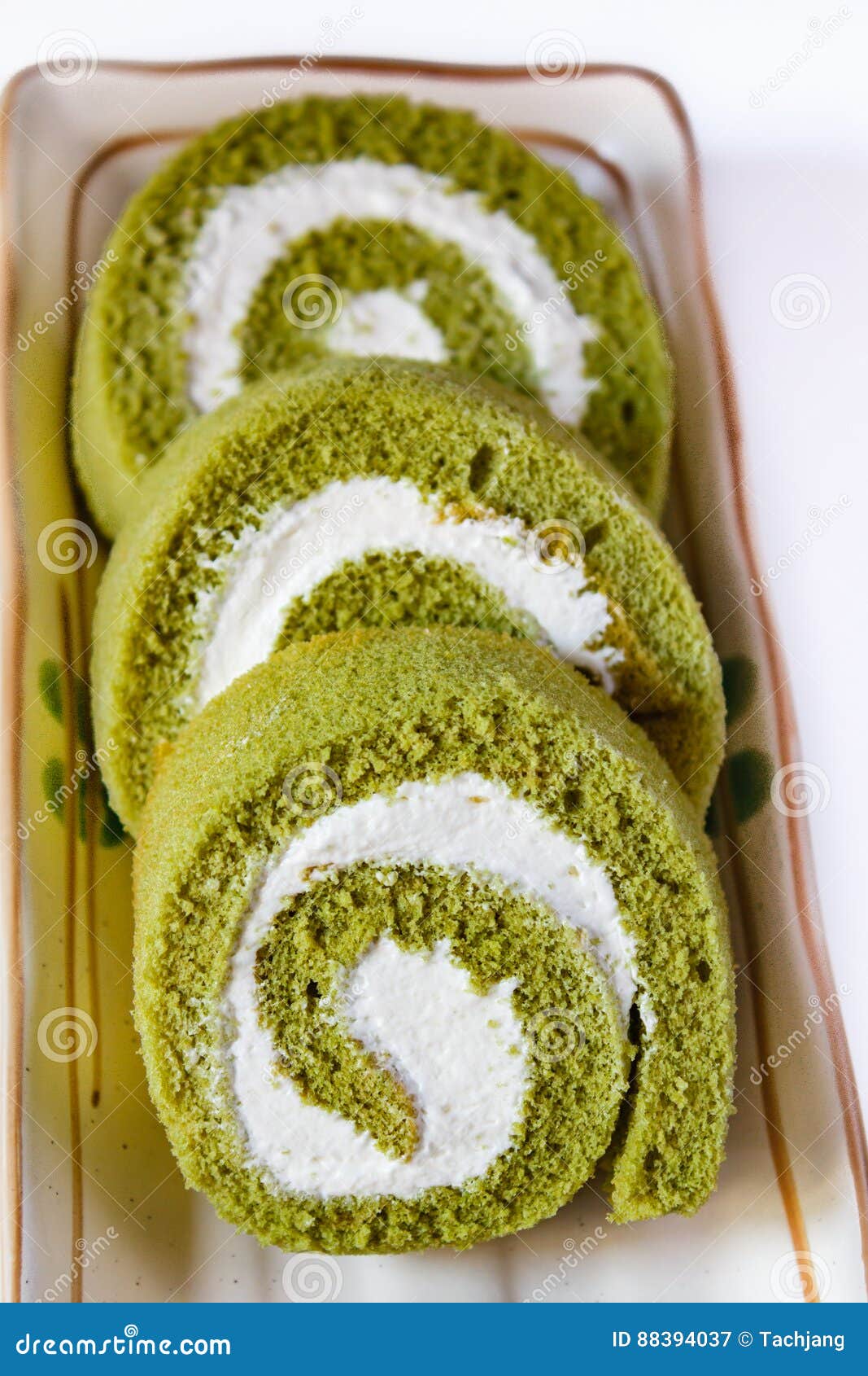 Green Tea Cake Roll. stock image. Image of baked, snack - 88394037