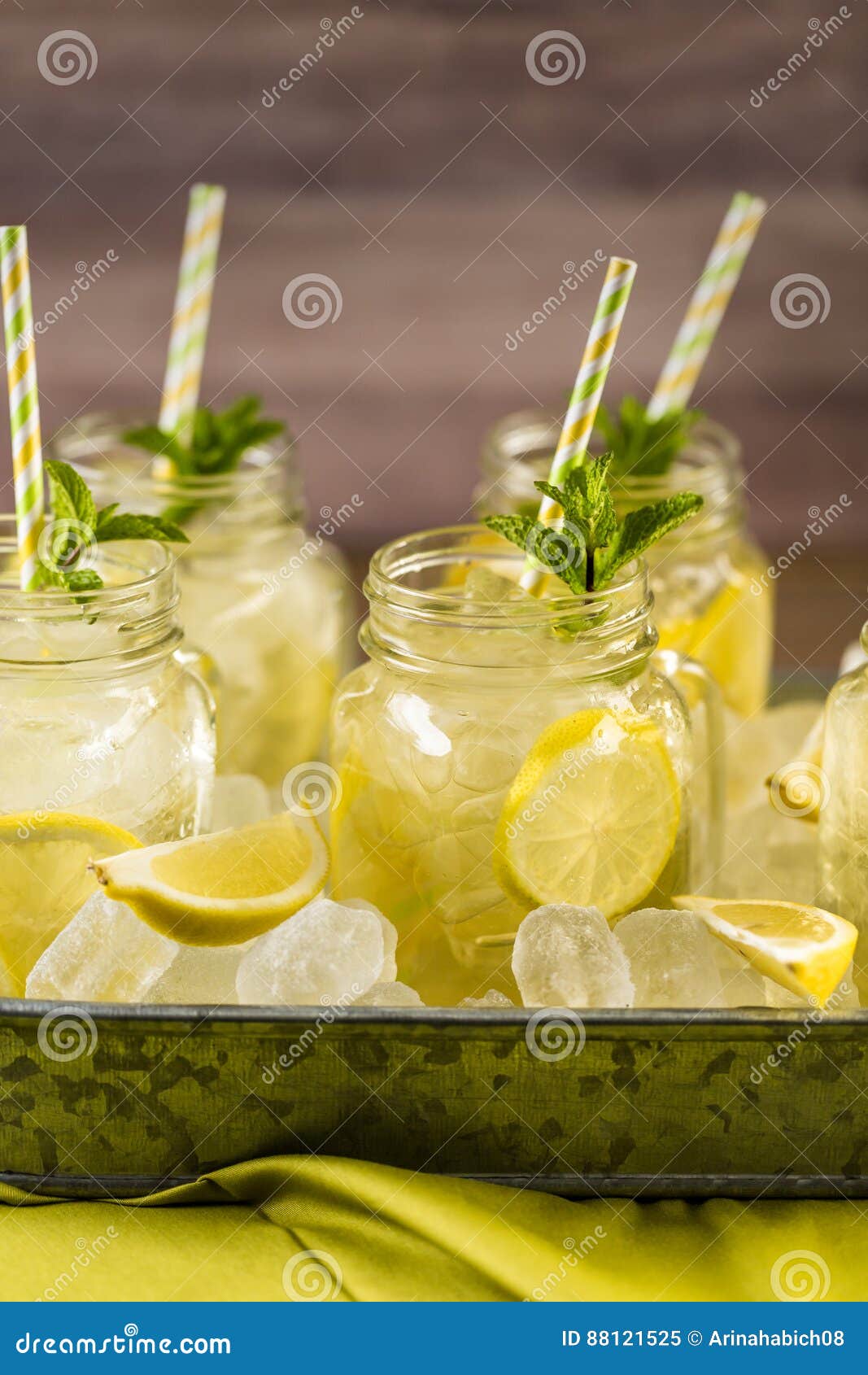 Green tea with citrus stock image. Image of drinks, jars - 88121525