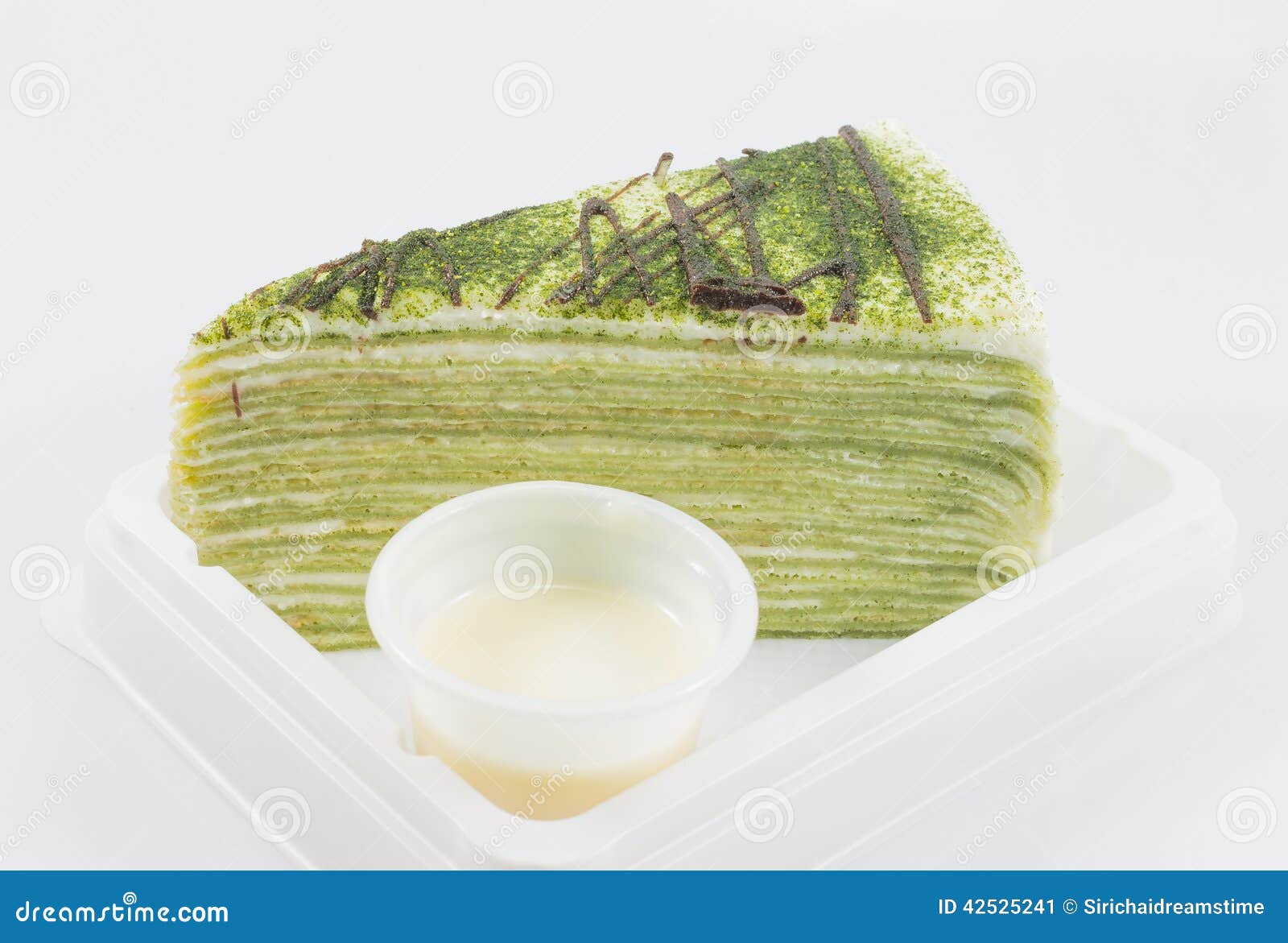 Green Tea Crepe Cake stock image. Image of mousse, sweet - 42525241