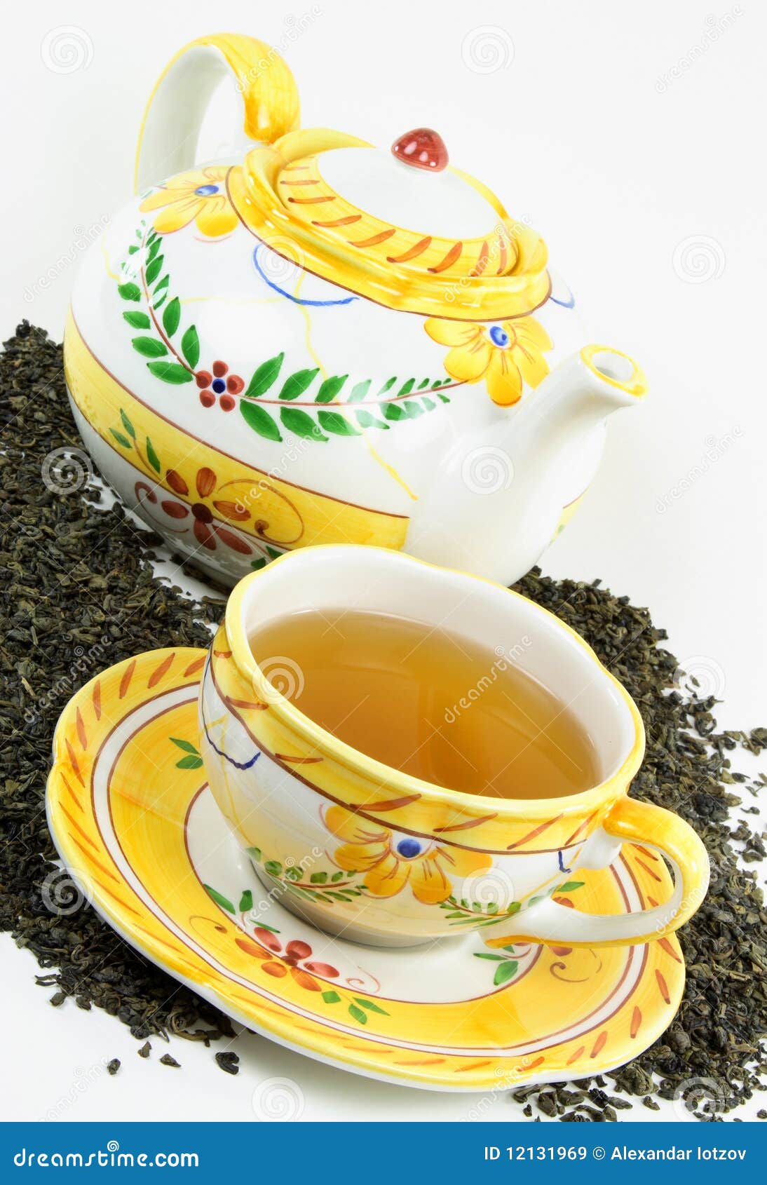 Green tea in cup. stock image. Image of green, colour - 12131969
