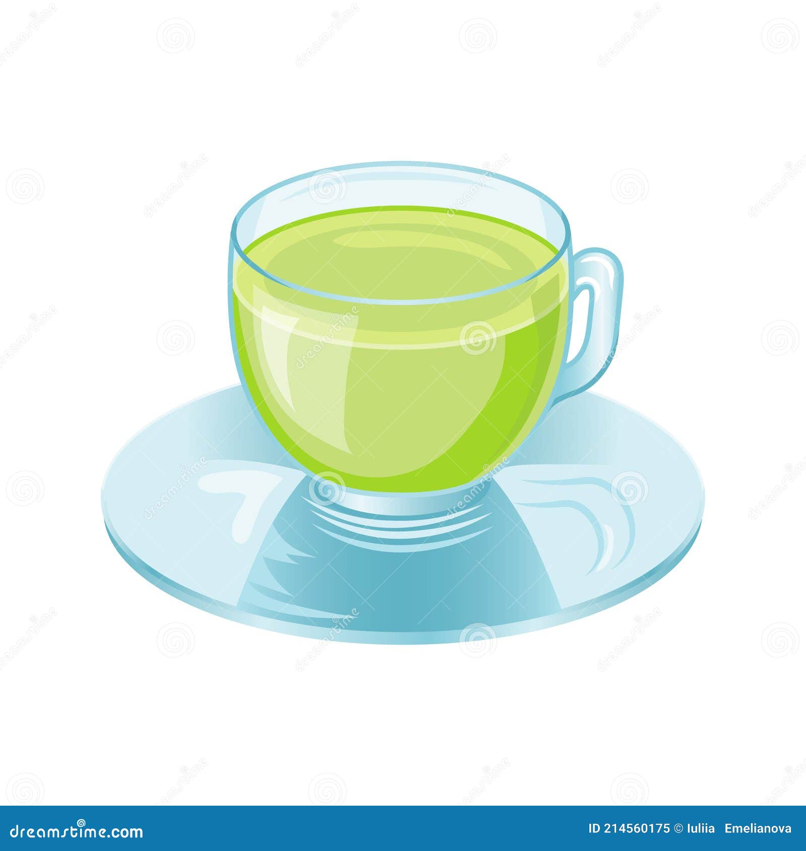 Green Tea Cup. Isolated. White Background. Cartoon Style Stock Vector ...