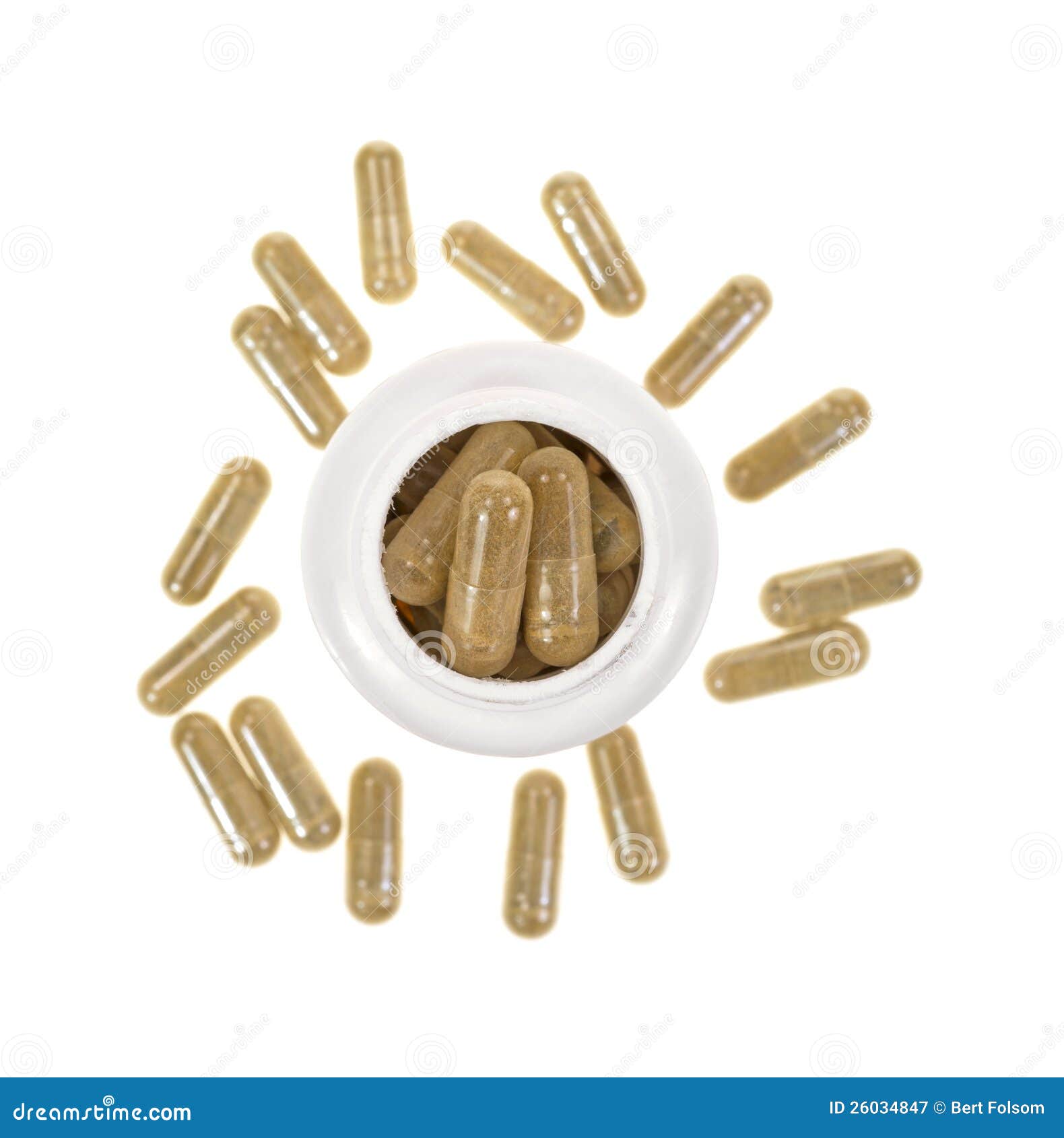 Green Tea Extract Capsules with Container Stock Image - Image of herb ...