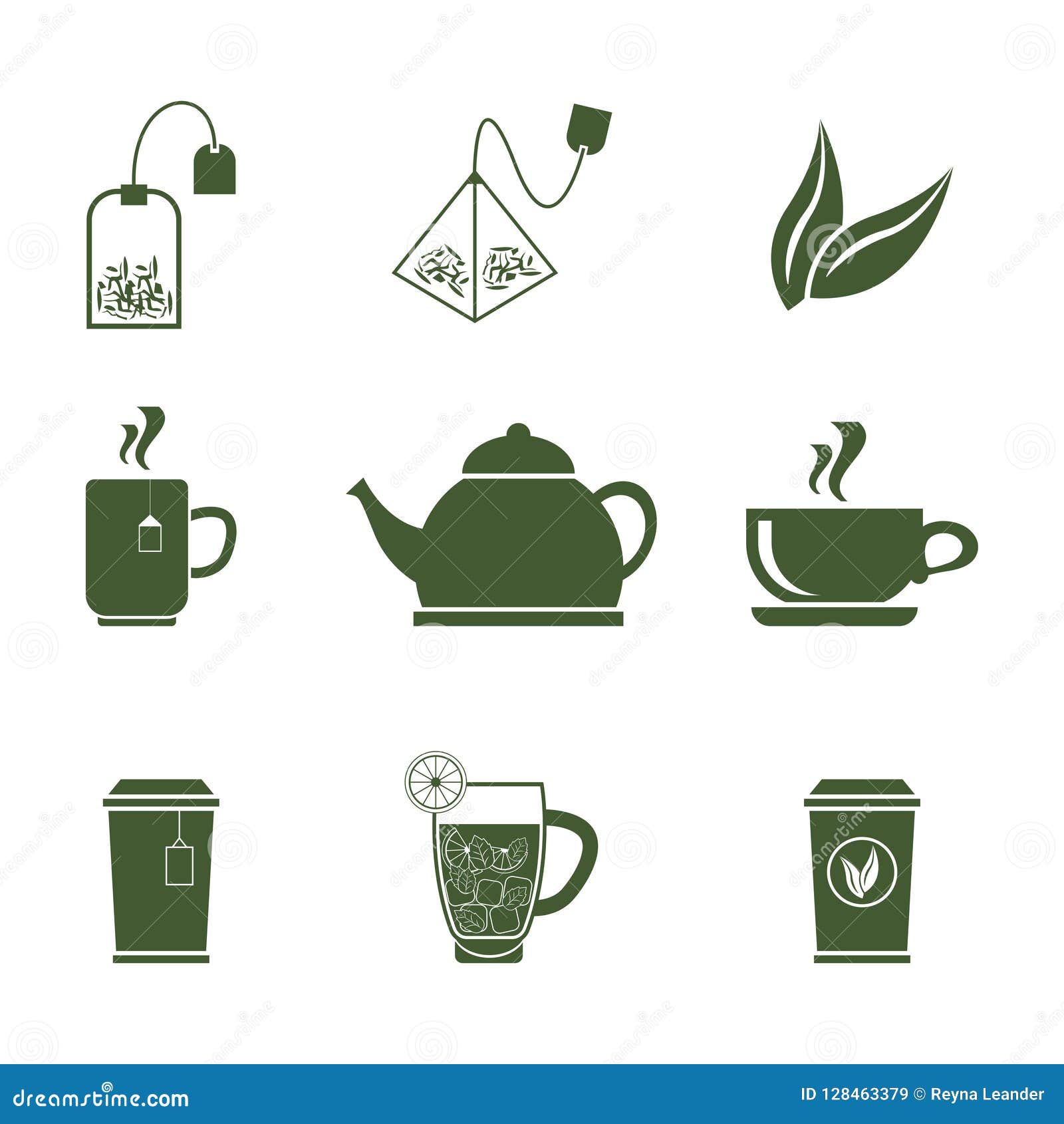 Green Tea Icons Set on White Background. Stock Vector - Illustration of ... Green Tea Icons Set on White Background. Stock Vector - Illustration of ...