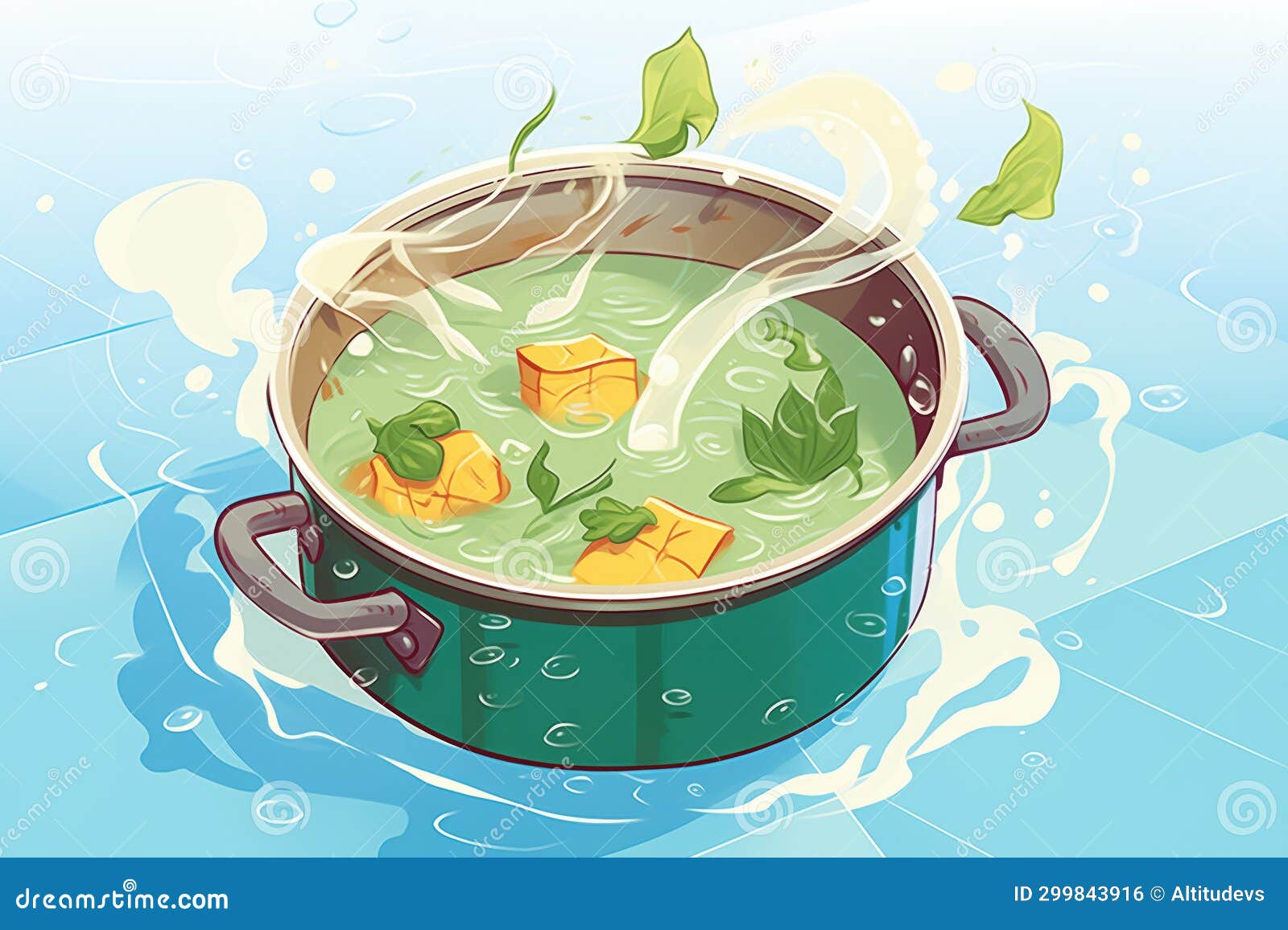 Green Tea Leaves Floating in Boiling Water Stock Photo - Image of water ...
