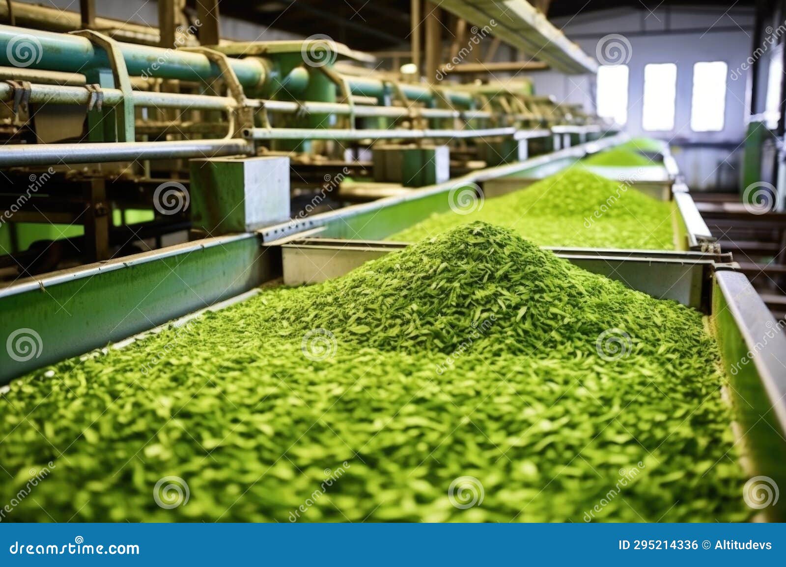 Green Tea Leaves Processing Machinery in a Tea Factory Stock Photo ...