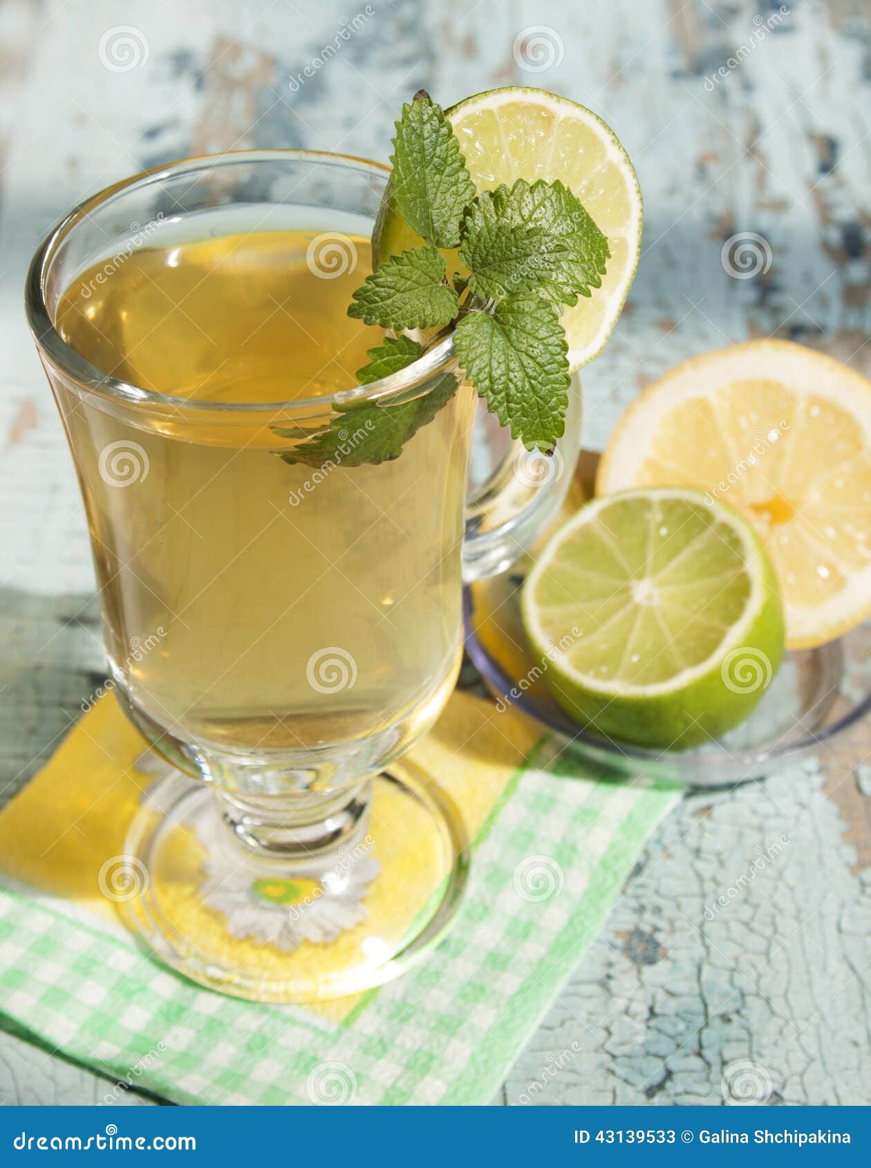 Green Tea with Lime and Mint. Stock Image - Image of refreshing, drink ...
