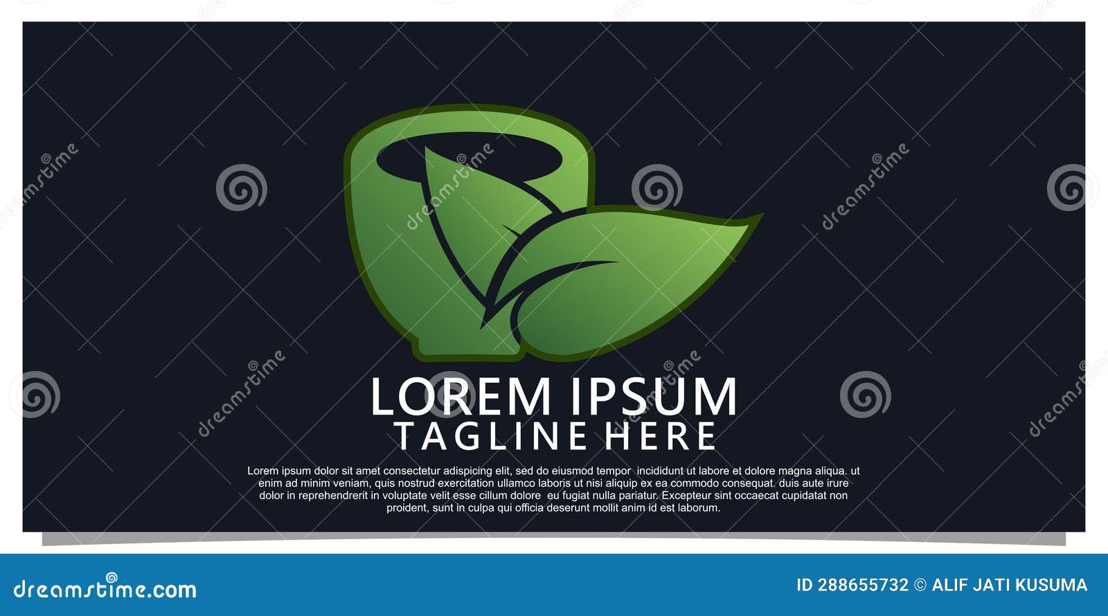 Green Tea Logo Design with Simple Concept Premium Vector Part 3 Stock Vector - Illustration of ...