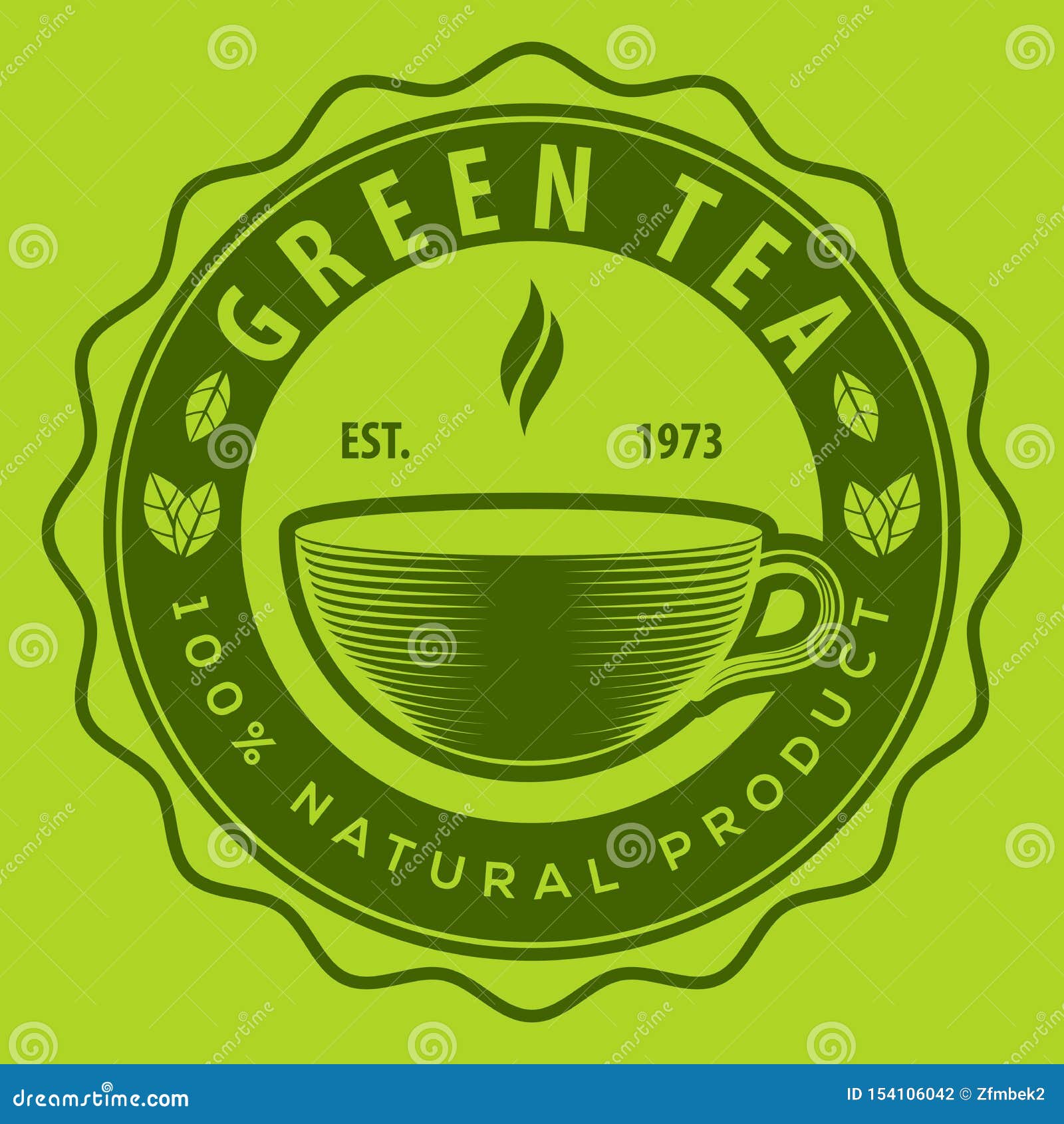 Green Tea Logo Design Template. Vector Stock Vector - Illustration of ...