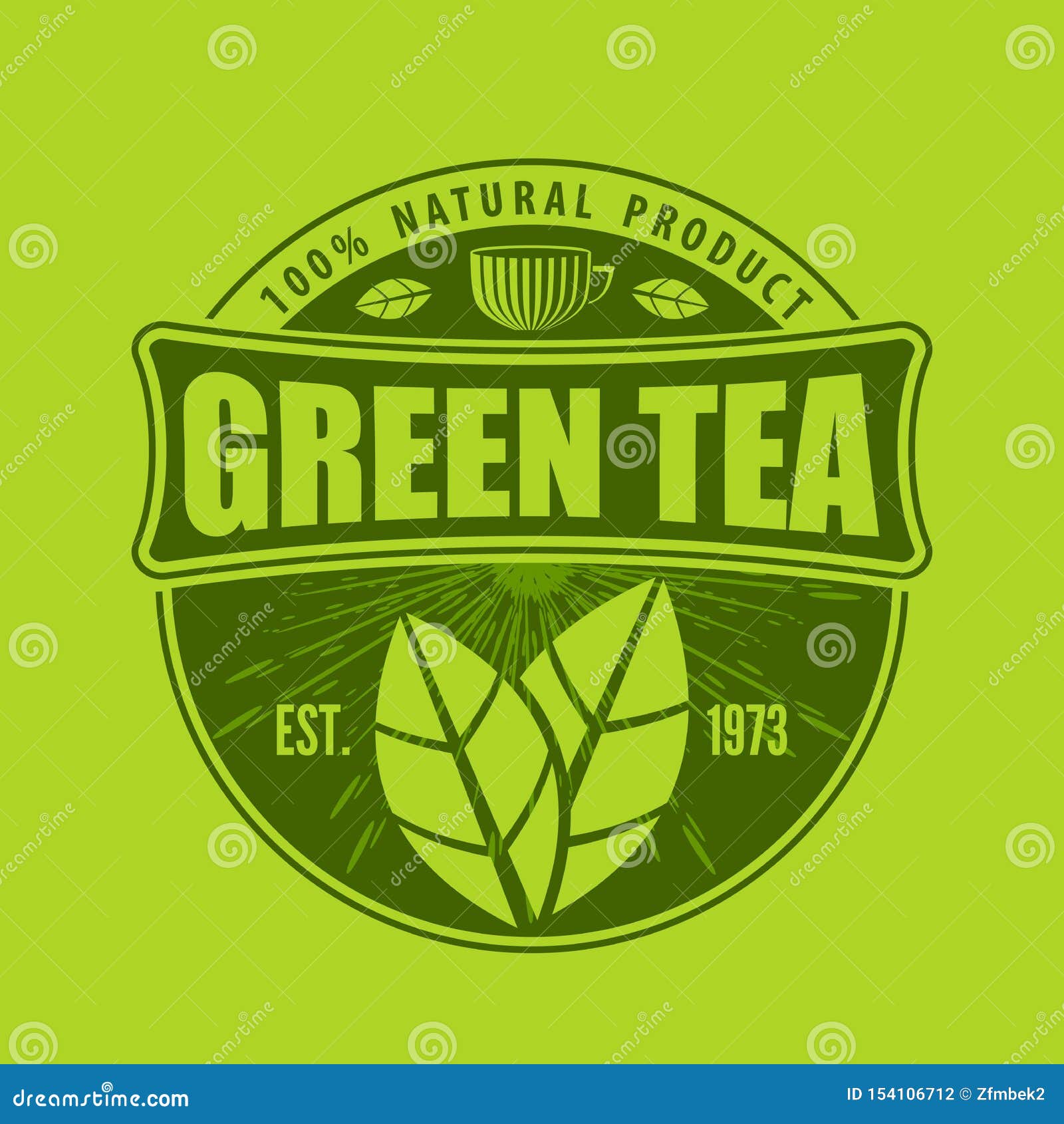 Green Tea Logo Design Template. Vector Stock Vector - Illustration of ...