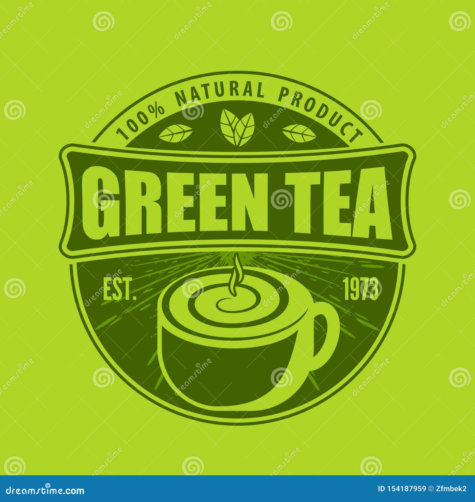 Green Tea Logo Design Template. Vector Stock Vector - Illustration of ...