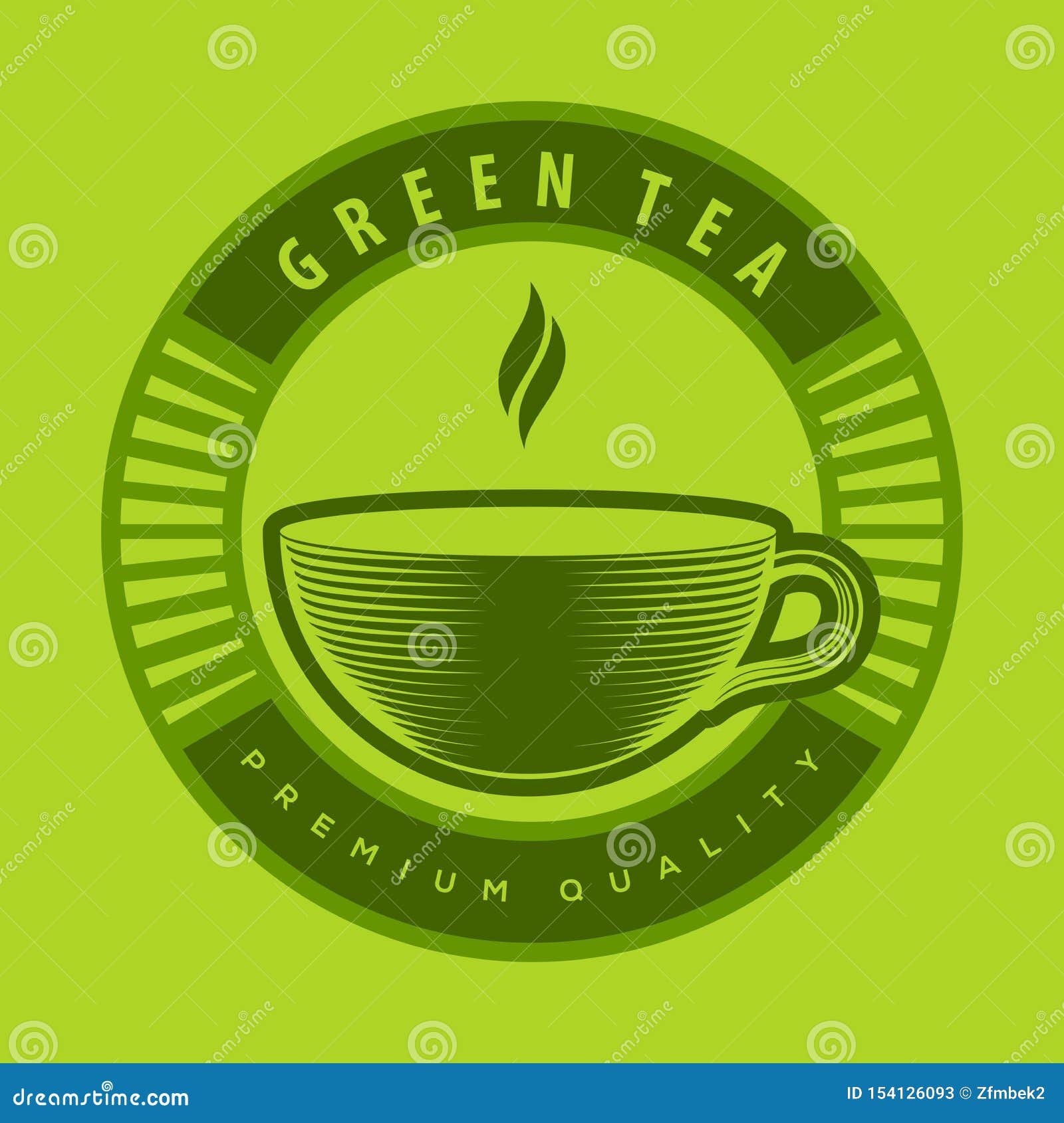 Green Tea Logo Design Template. Vector Stock Vector - Illustration of ...