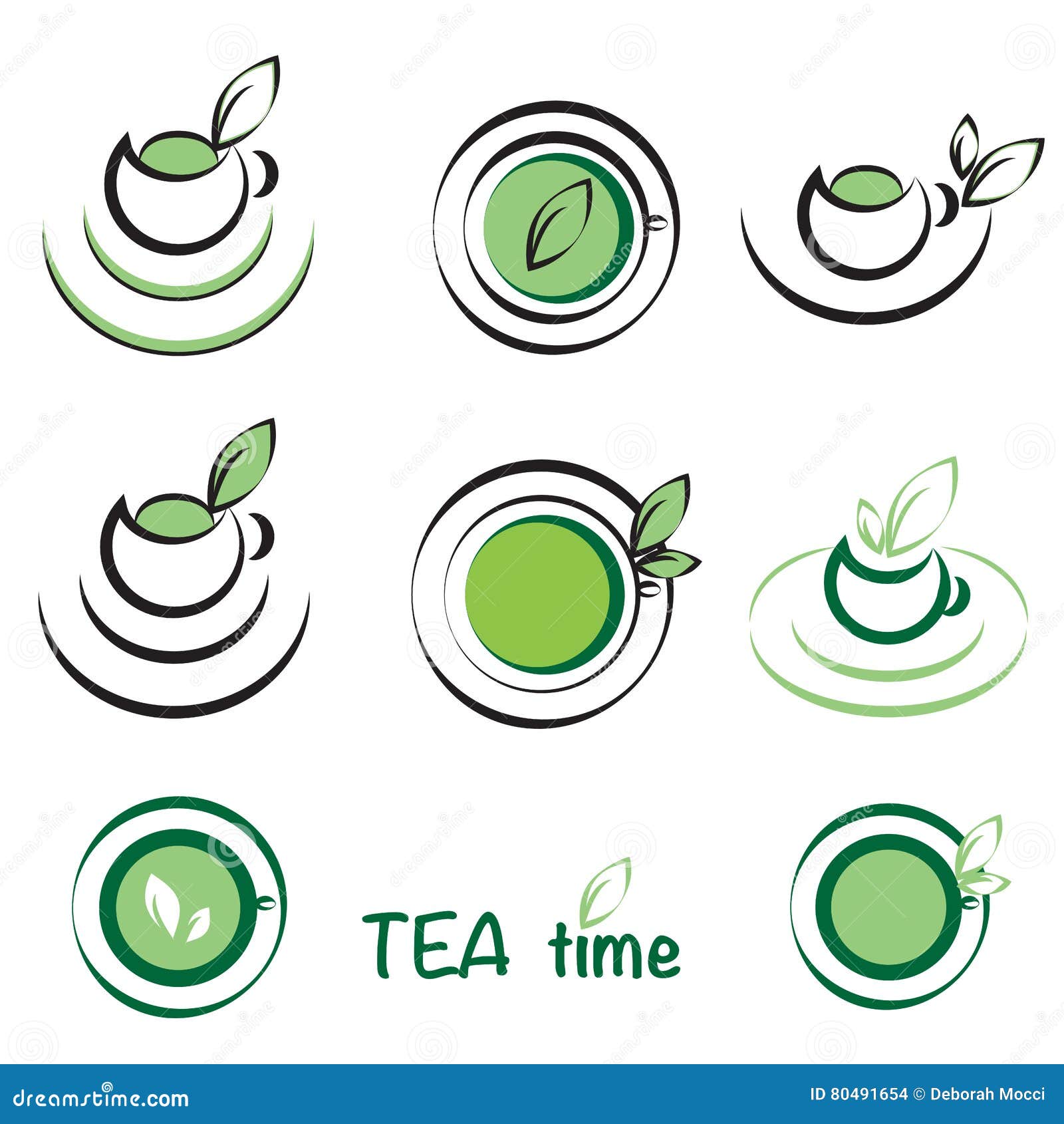 Green tea logos stock illustration. Illustration of white - 80491654