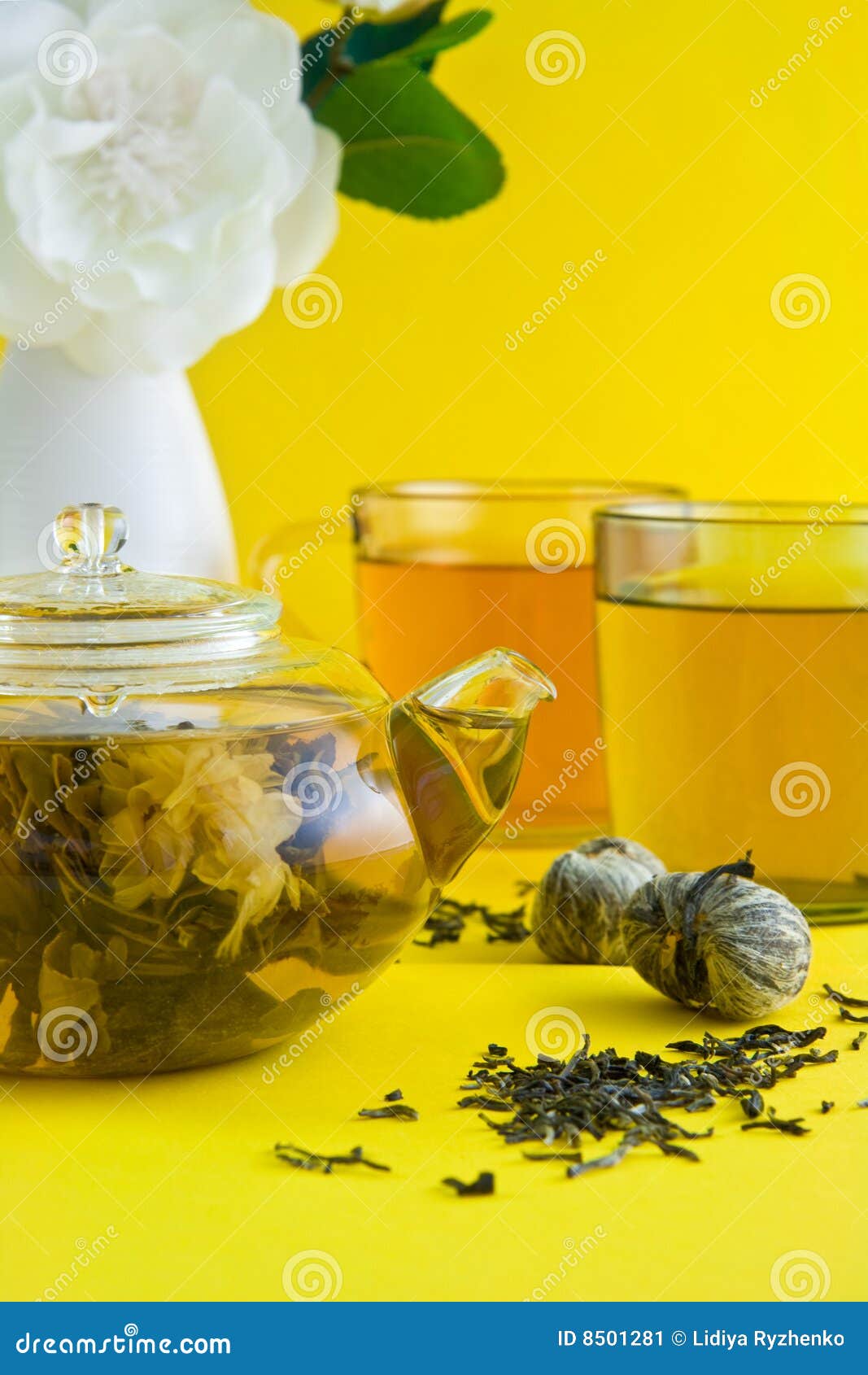 Green tea with a lotus stock image. Image of traditional - 8501281