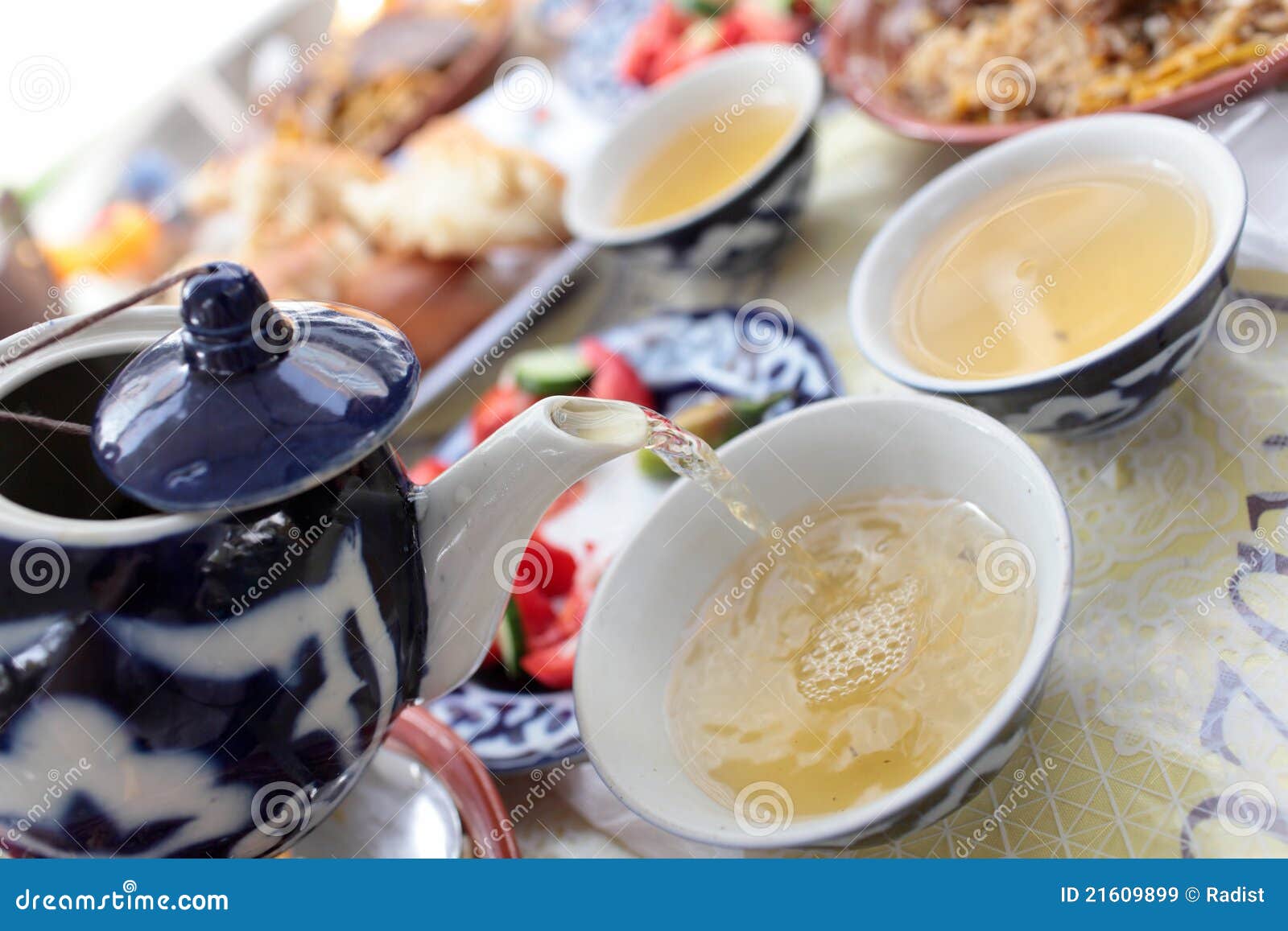 Green tea after lunch stock image. Image of china, meal - 21609899