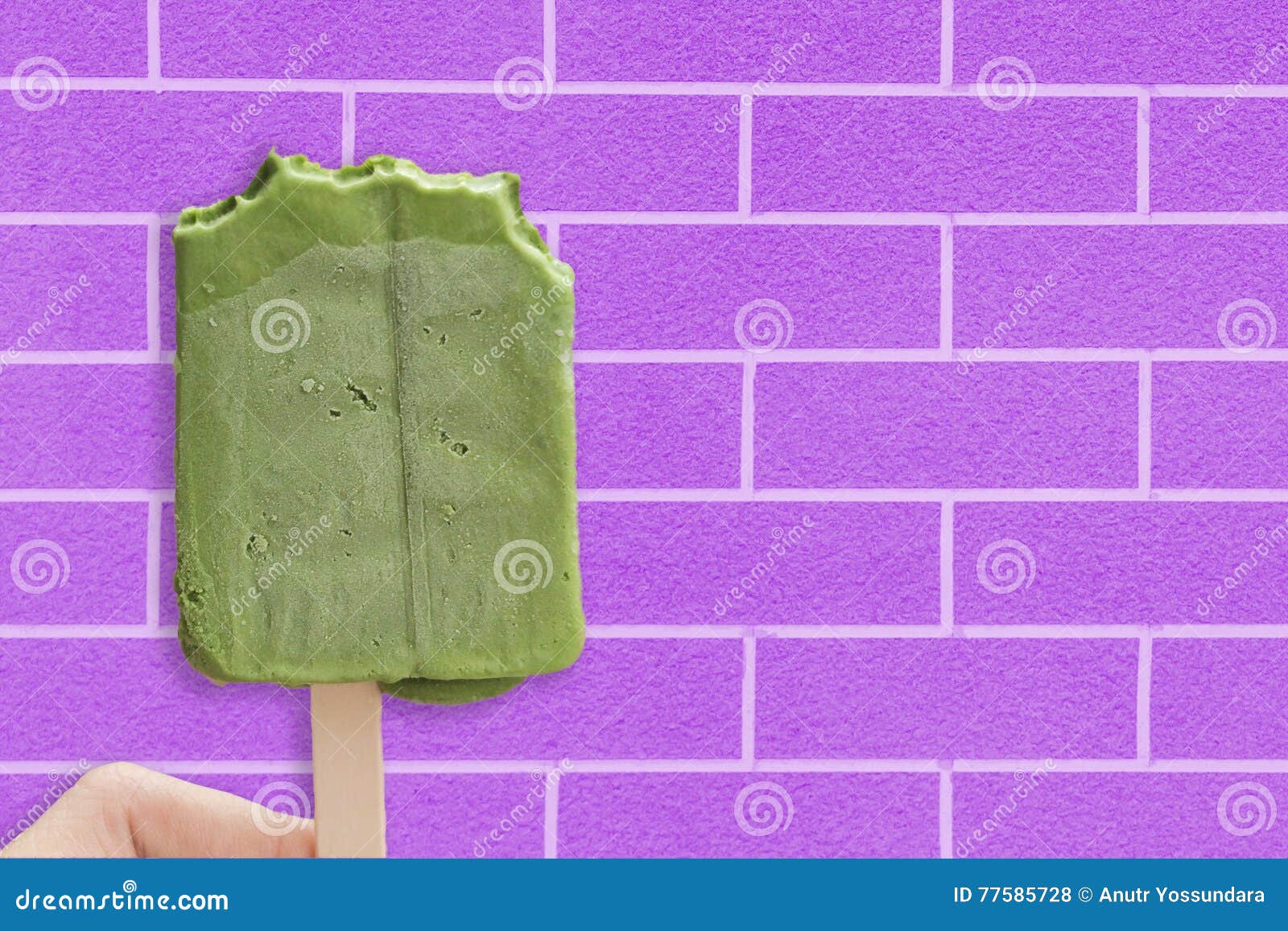Green Tea Matcha on Purple Brick Wall Stock Photo - Image of sweet ...
