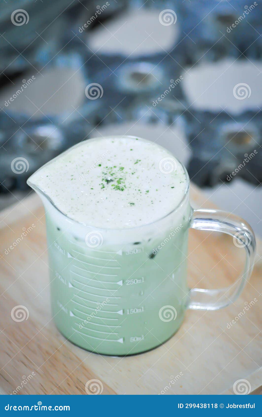 Green Tea, Milk Green Tea or Iced Matcha Latte Stock Photo - Image of ...