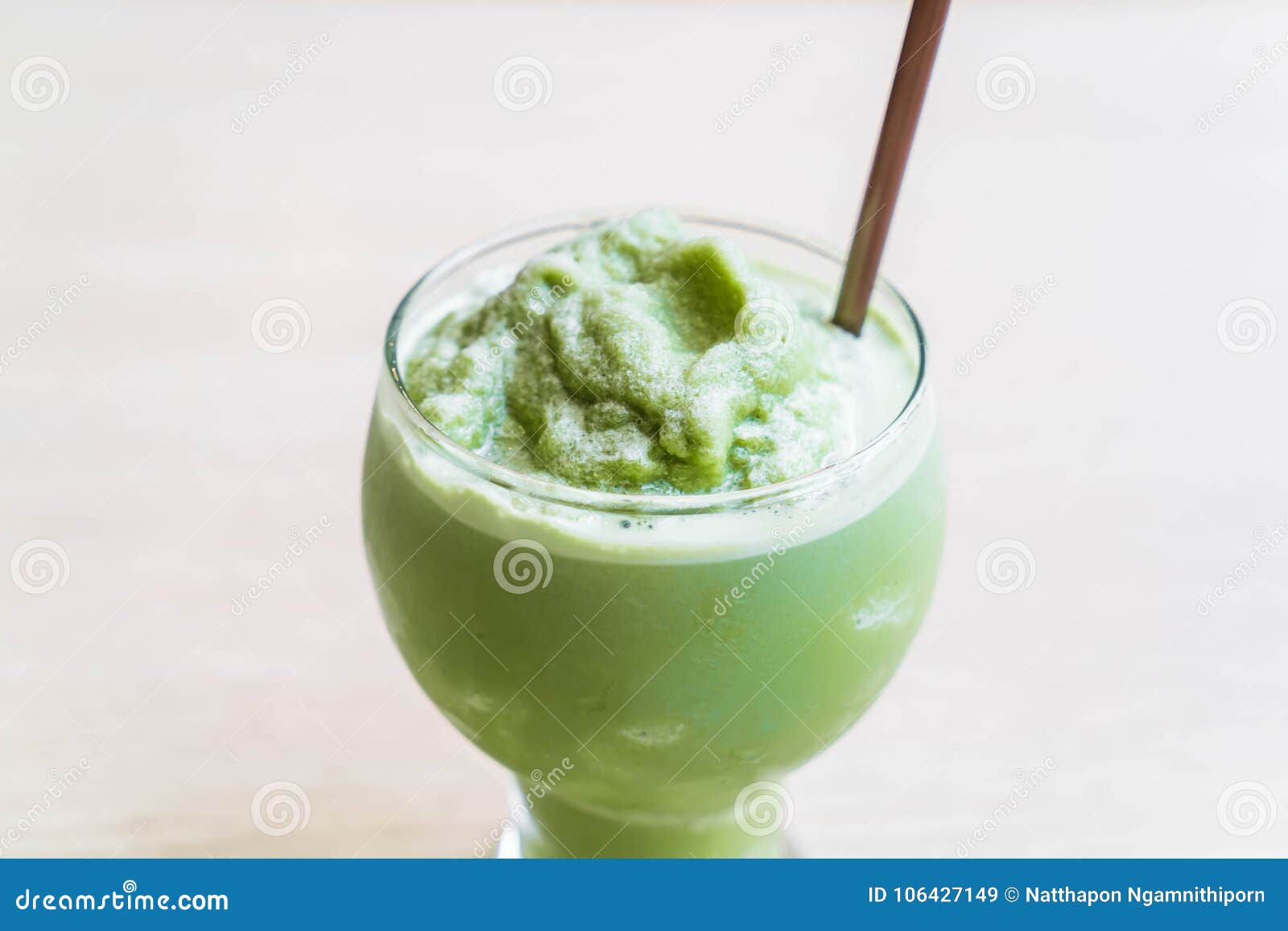 Green tea (milkshake) stock image. Image of cafe, milk - 106427149