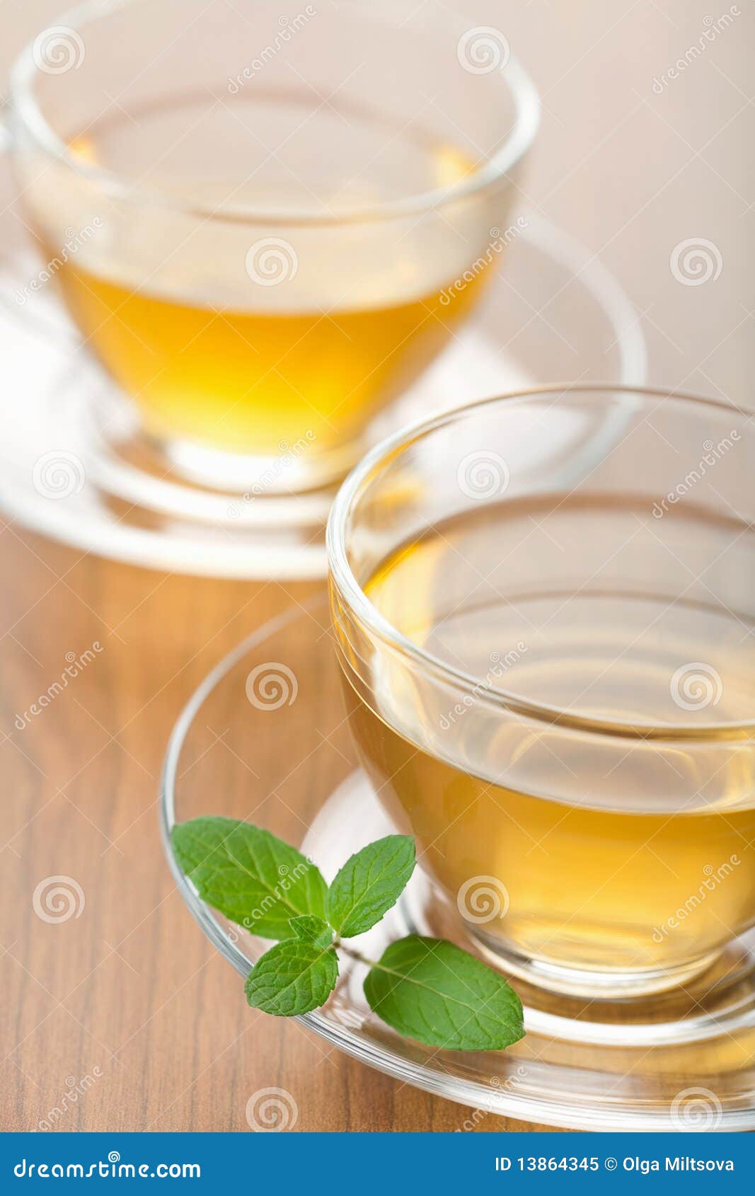 Green tea with mint stock image. Image of leaf, beverage - 13864345