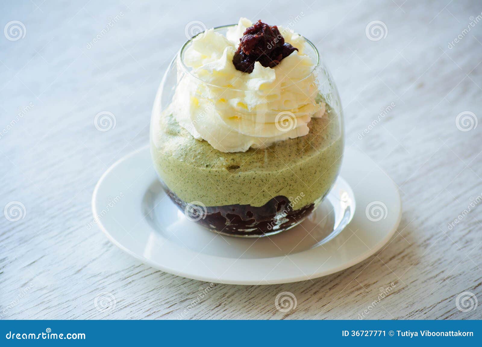 Green tea mousse stock image. Image of cafeteria, delicious - 36727771