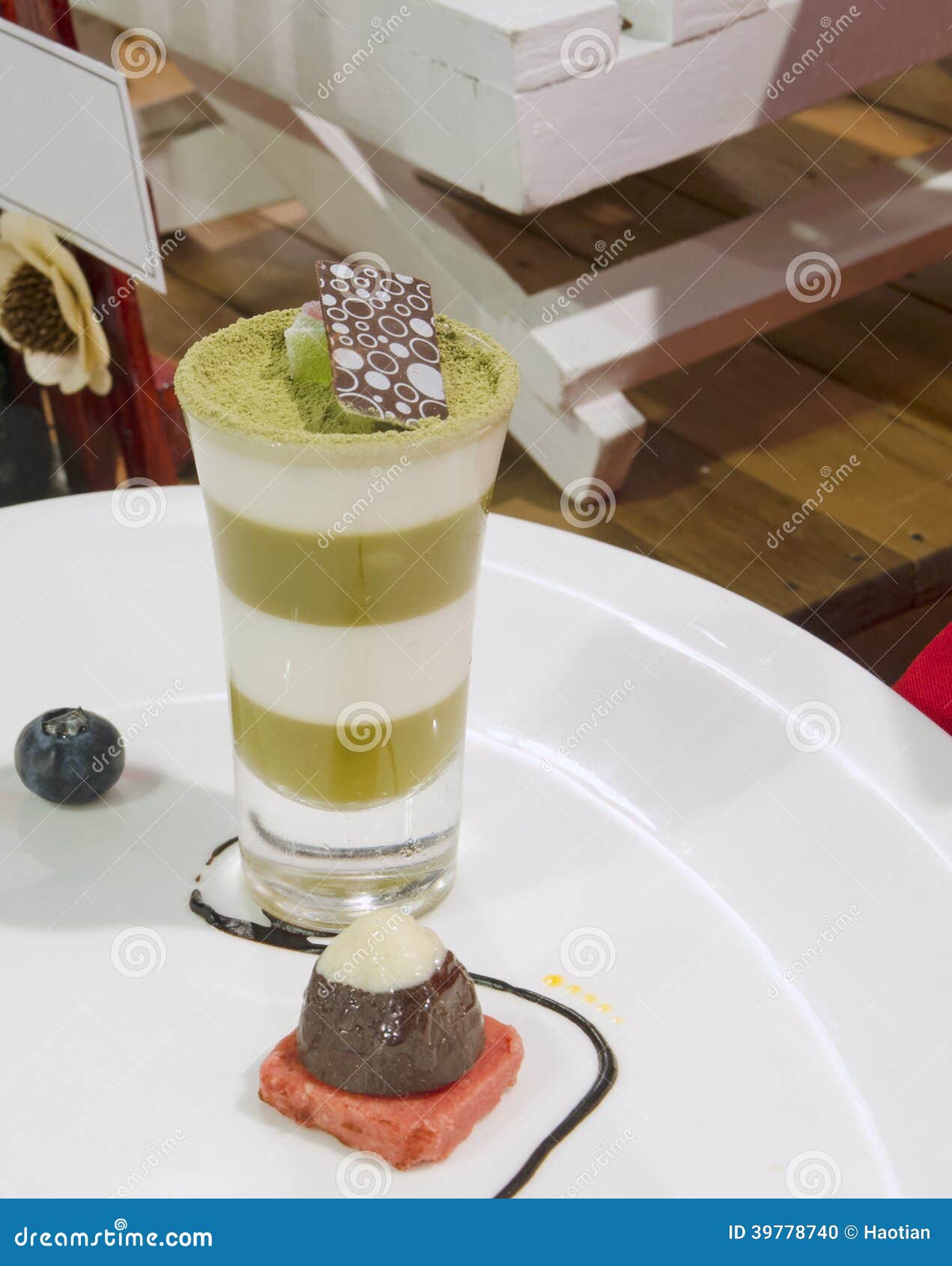 Green tea mousse dessert stock photo. Image of cafe, sweet - 39778740