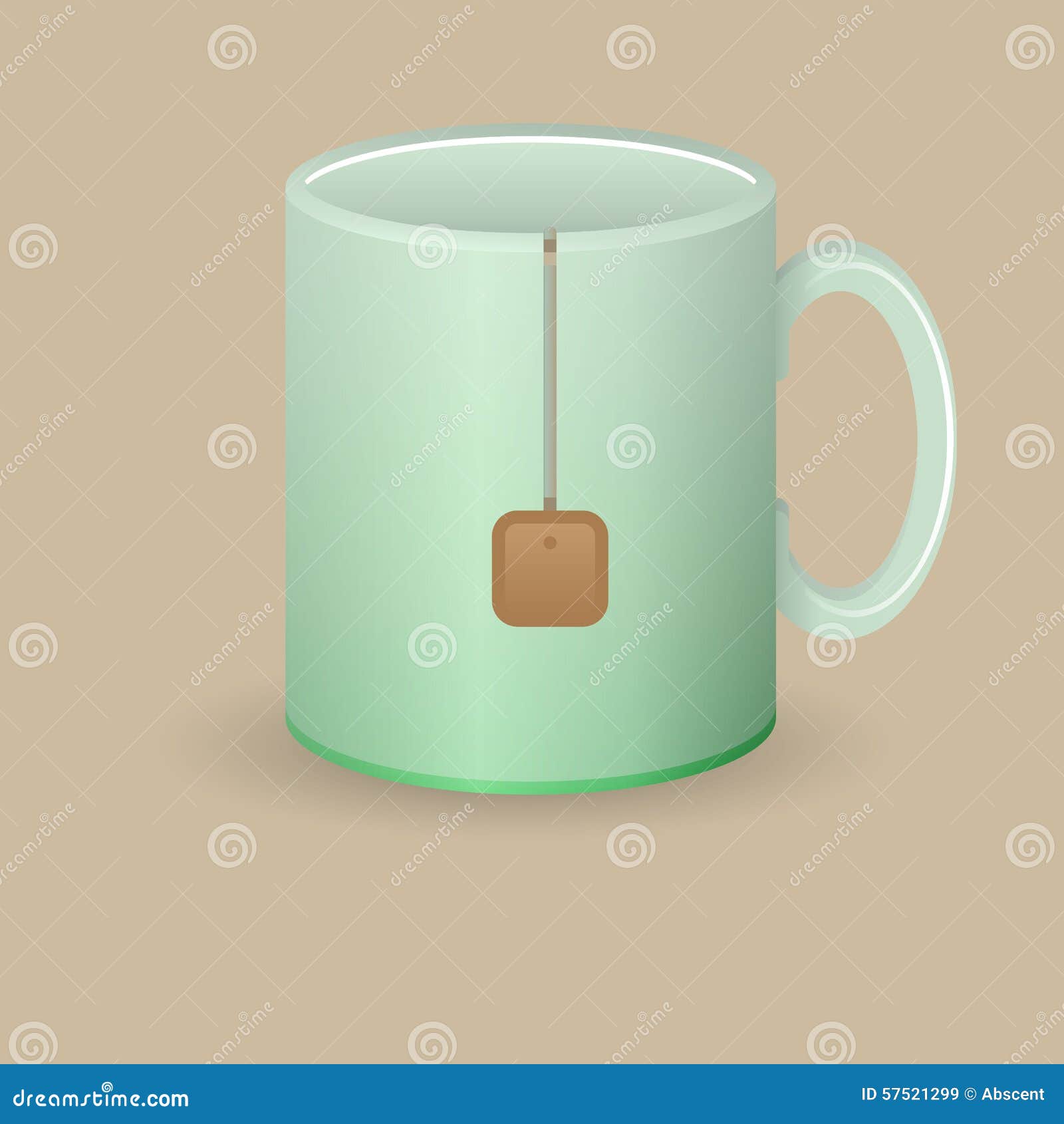 Green tea mug stock vector. Illustration of beverage - 57521299