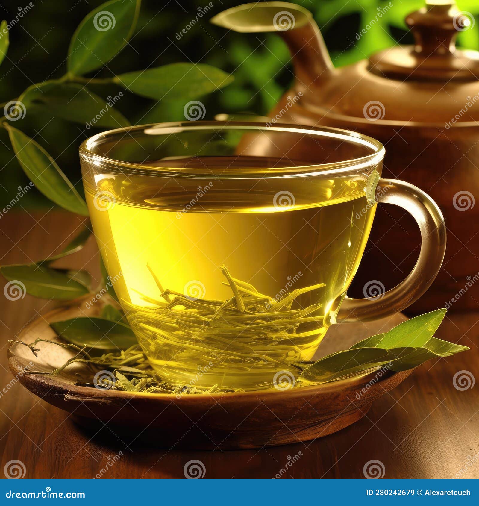 Green Tea.Neural Network AI Generated Stock Illustration - Illustration ...