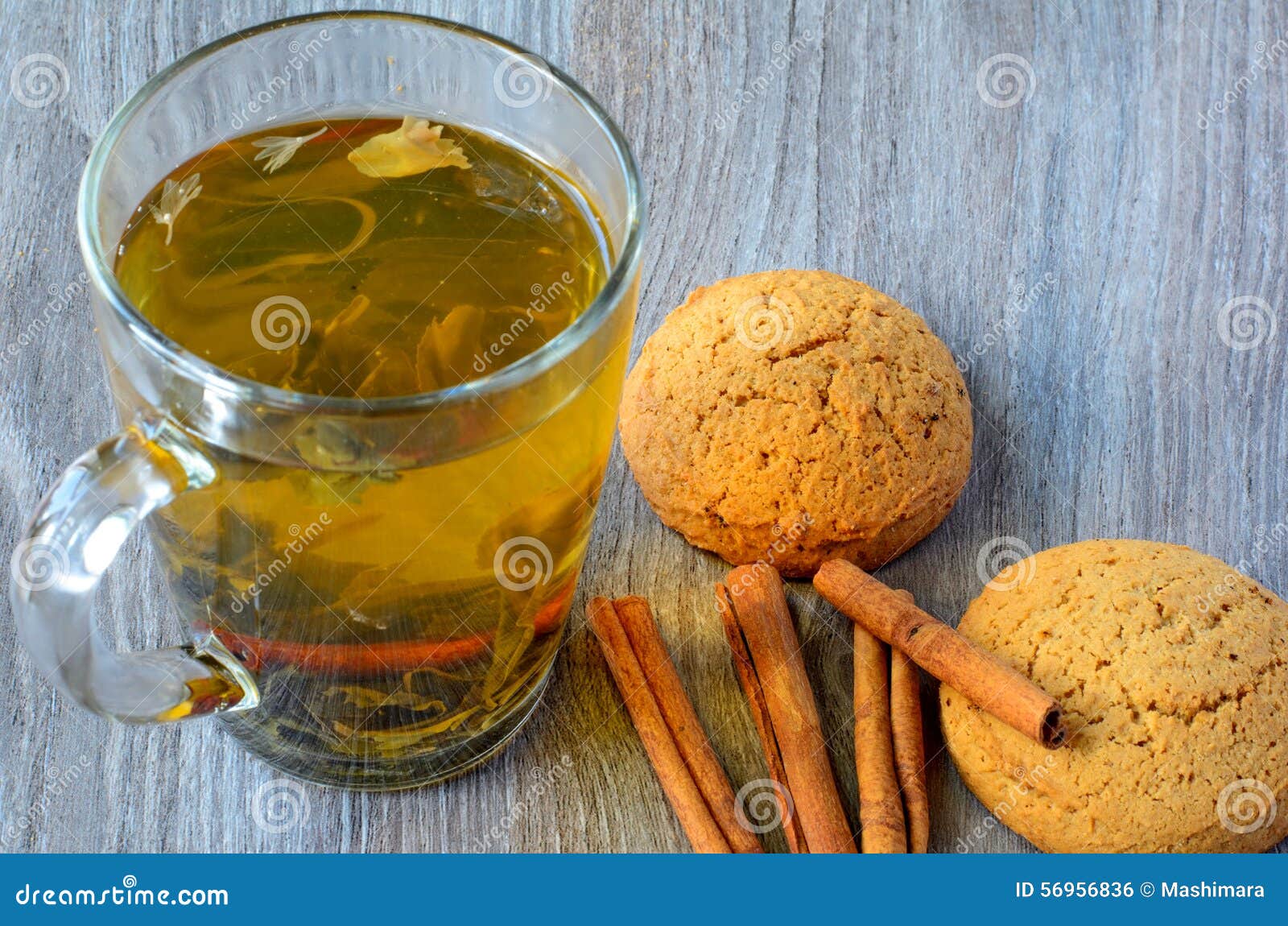 Green tea and oat cookie stock photo. Image of cinnamon - 56956836