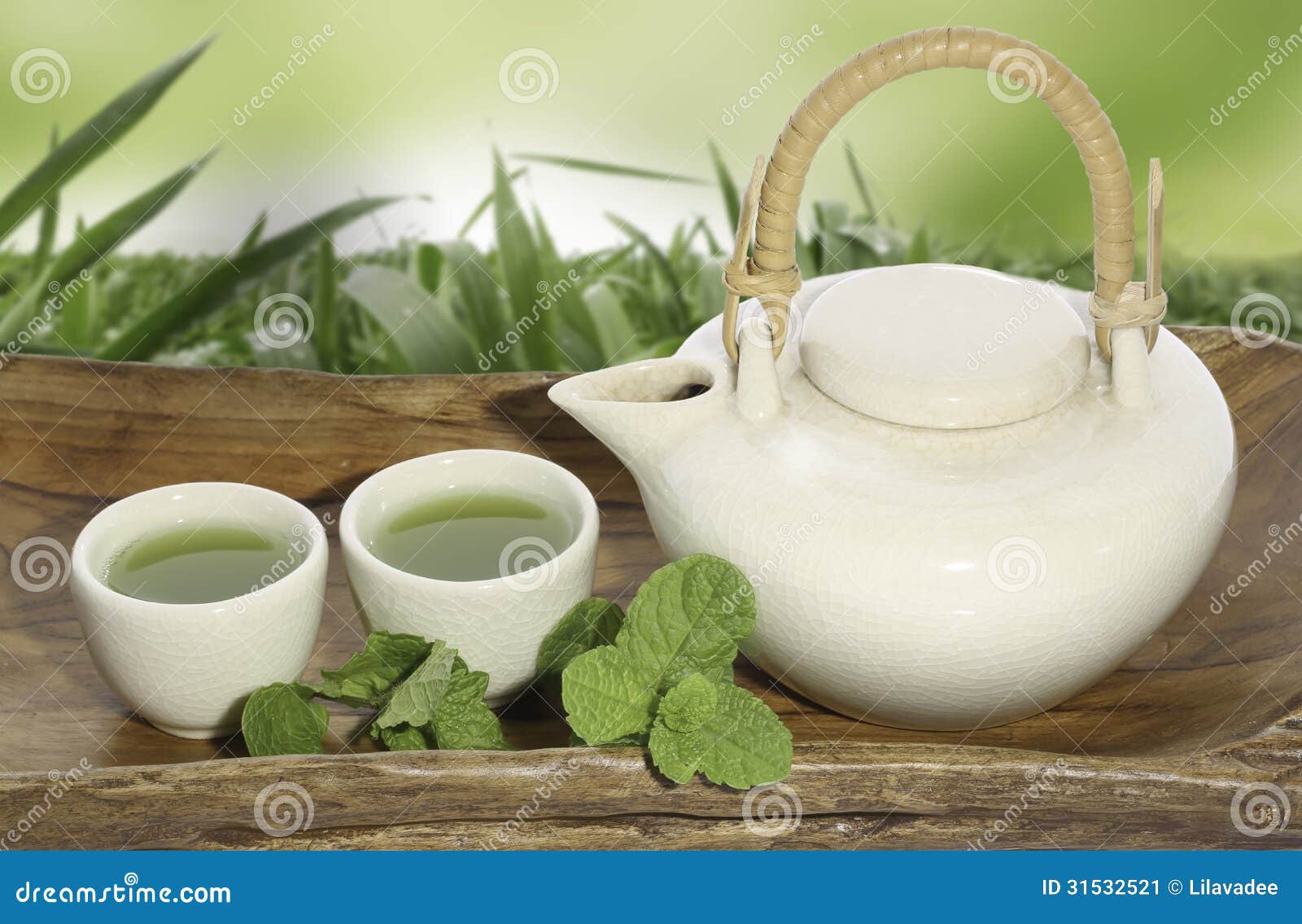 Green tea pot stock image. Image of heat, ingredient - 31532521