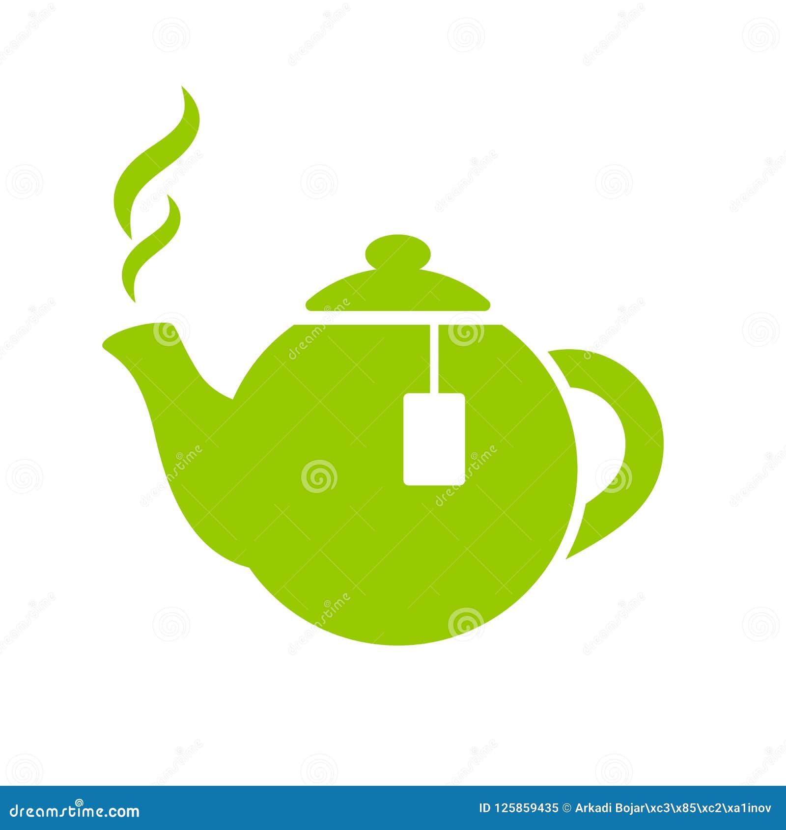 Green tea pot vector icon stock vector. Illustration of drink - 125859435