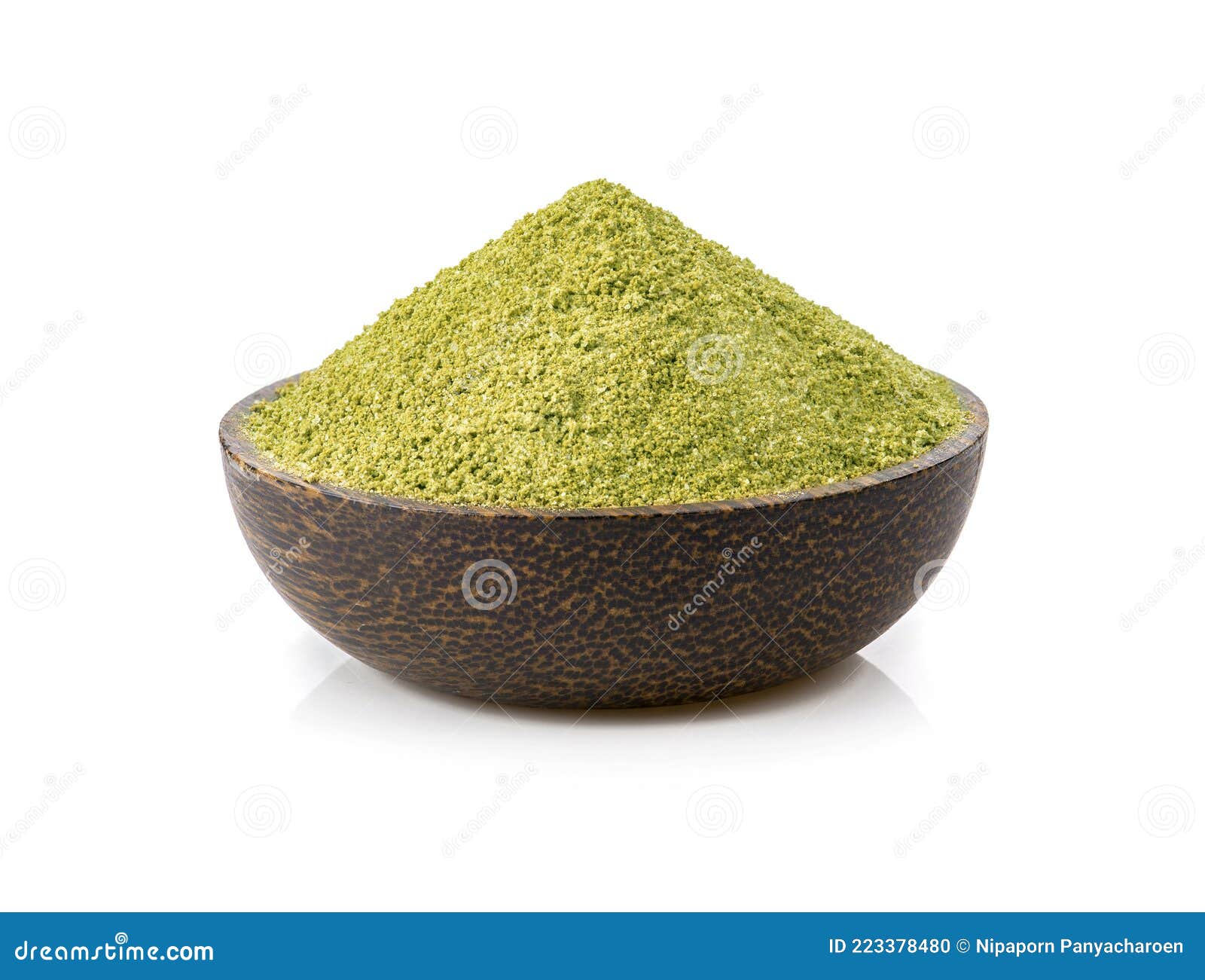 Green Tea Powder in Bowl on White Background Stock Photo - Image of ...