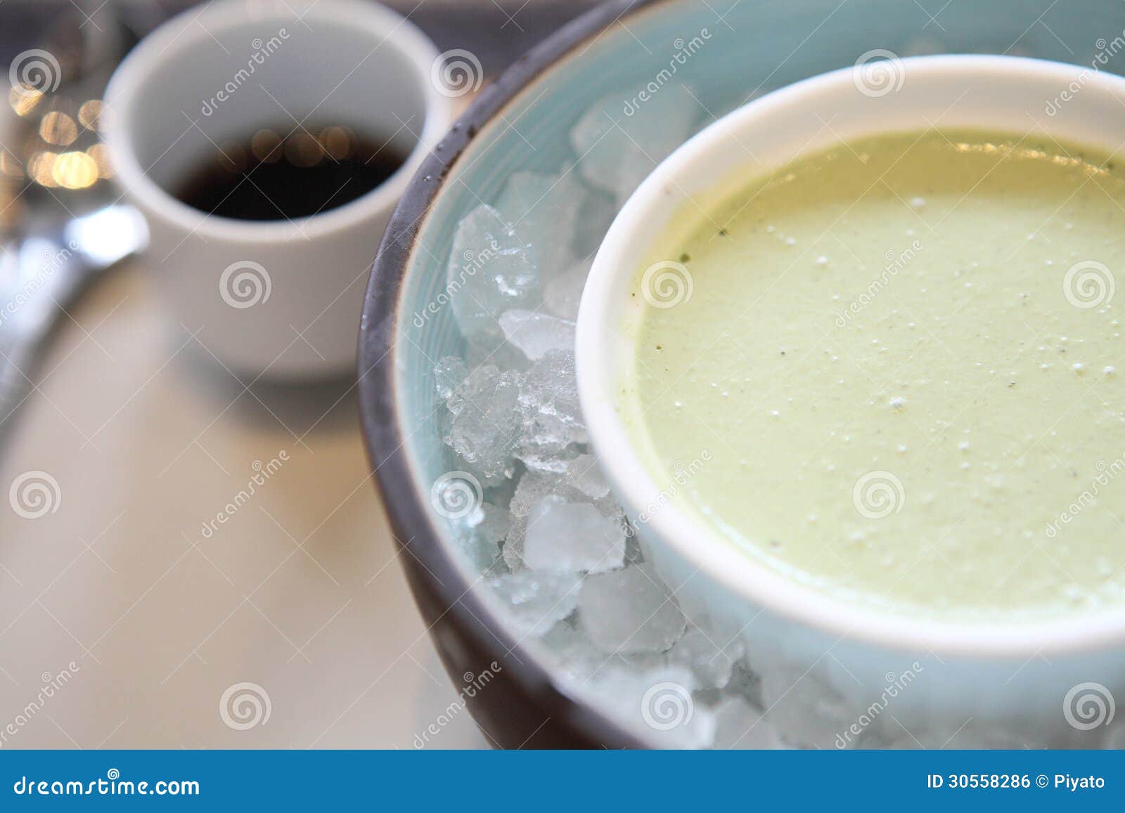 Green tea pudding stock photo. Image of fresh, cold, japanese - 30558286
