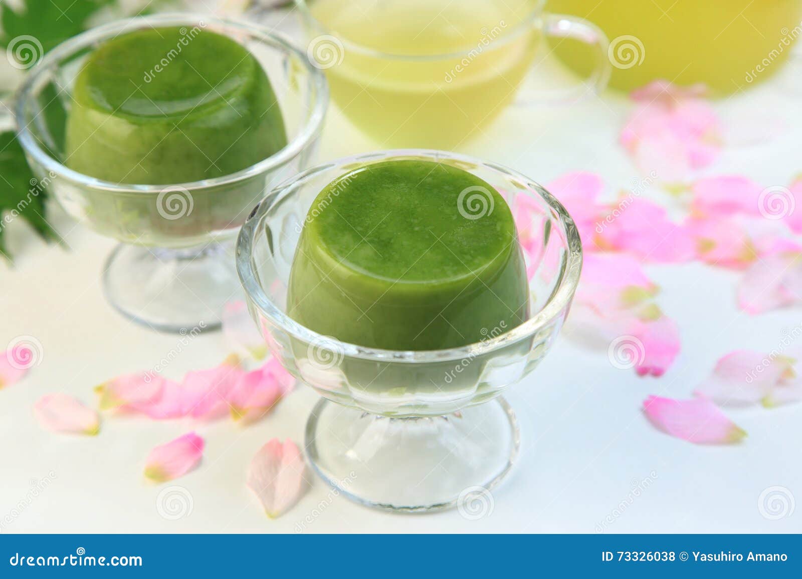 Green tea pudding stock photo. Image of healthy, asian - 73326038