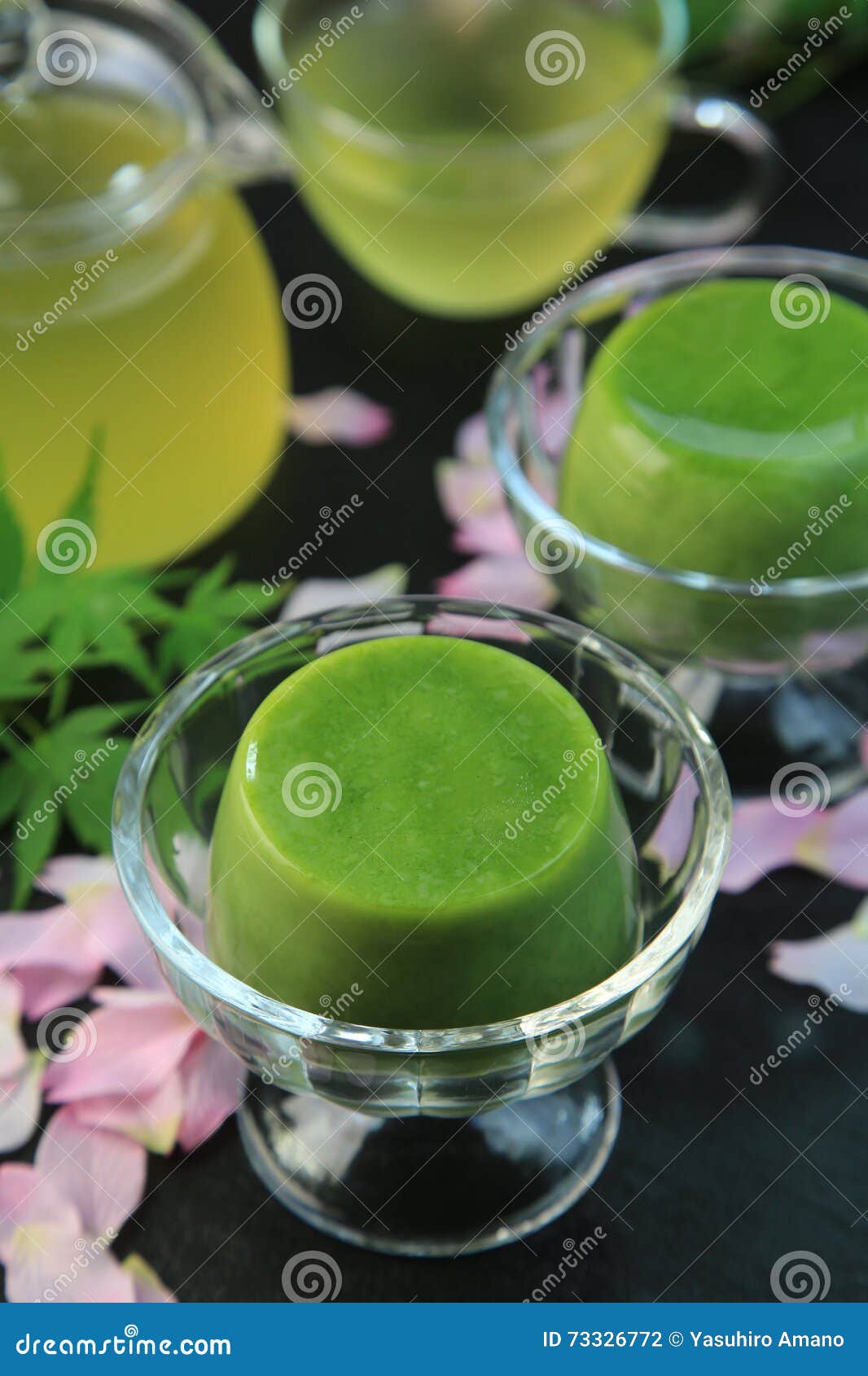 Green tea pudding stock photo. Image of asian, gourmet - 73326772