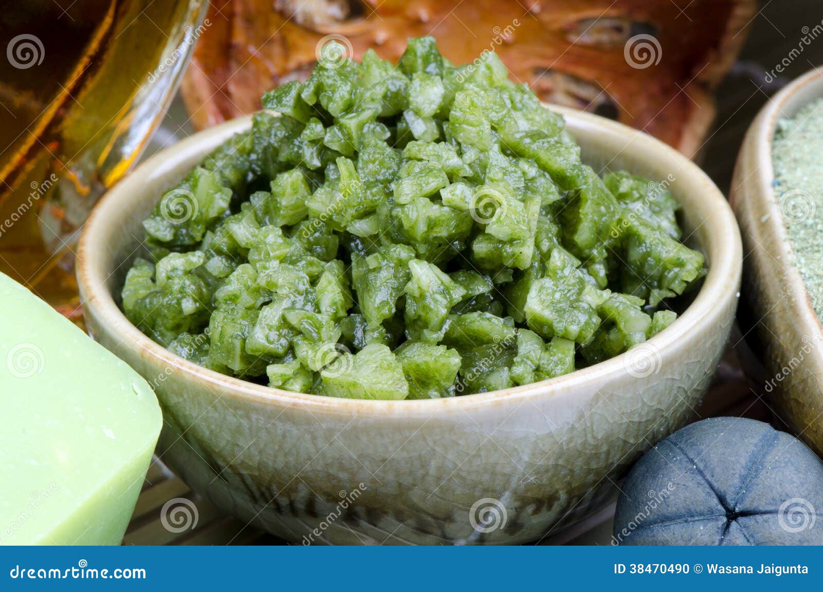 Green tea salt. stock photo. Image of natural, refreshing - 38470490