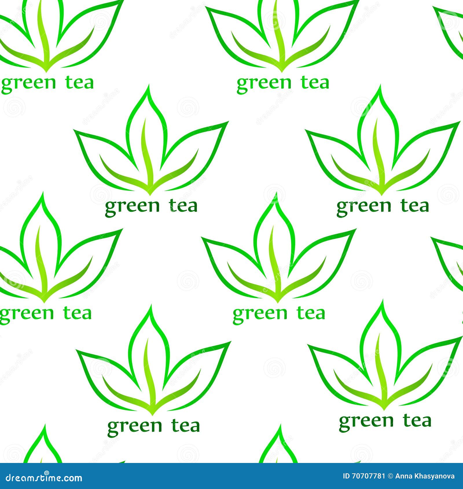 Green tea seamless pattern stock vector. Illustration of drink - 70707781