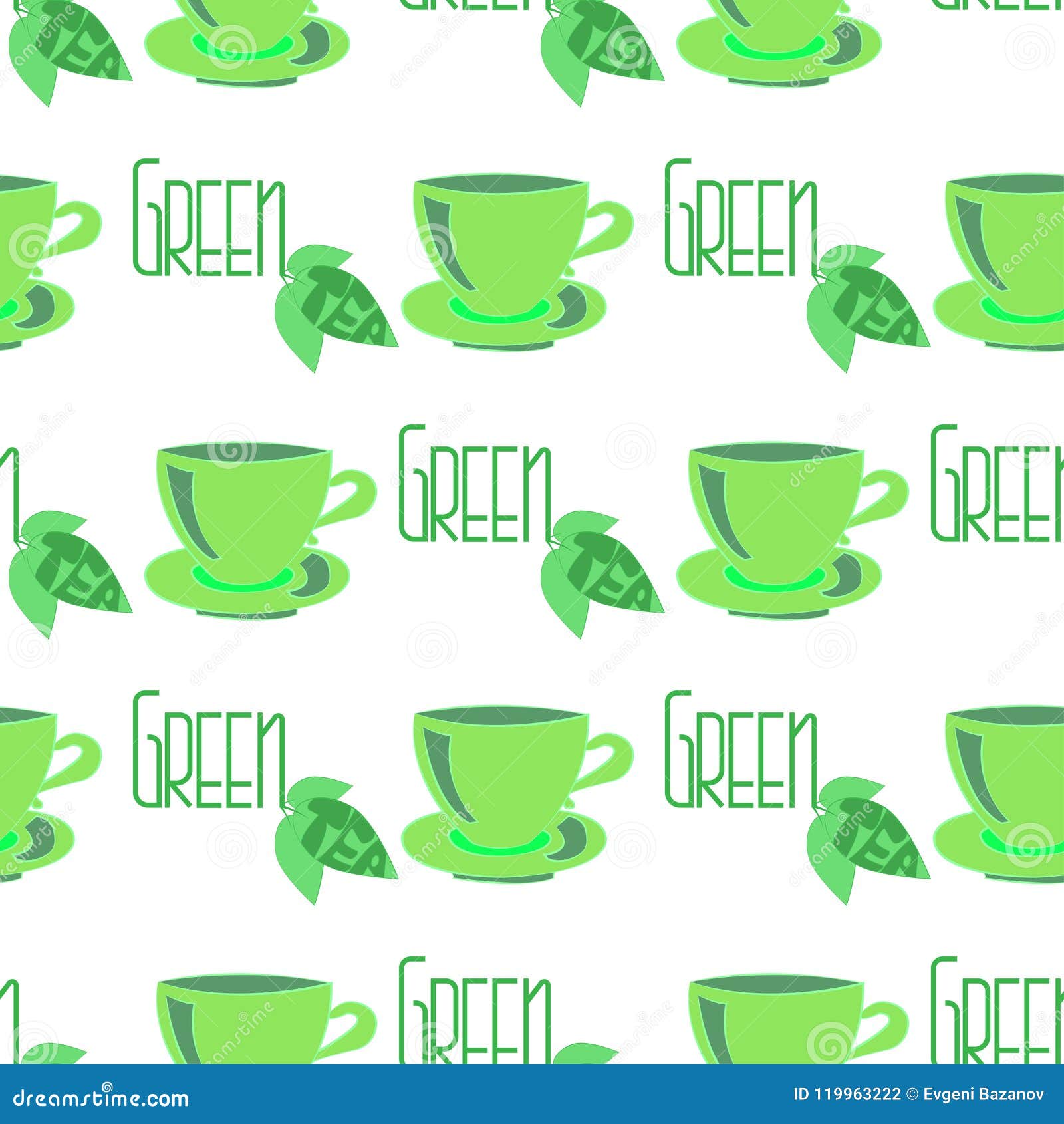 Green Tea-seamless Pattern. Stock Vector - Illustration of concept, drink: 119963222