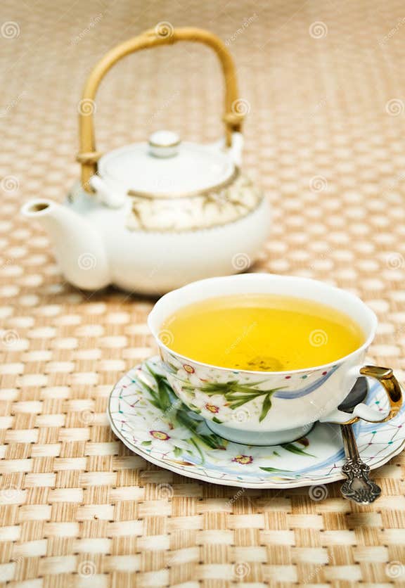 Green tea serving stock photo. Image of leaves, healthy - 8220828