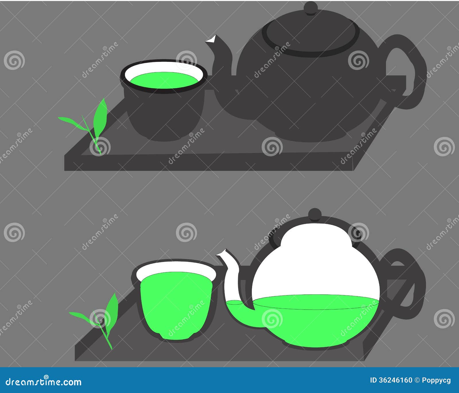 Green Tea Set stock illustration. Illustration of food - 36246160