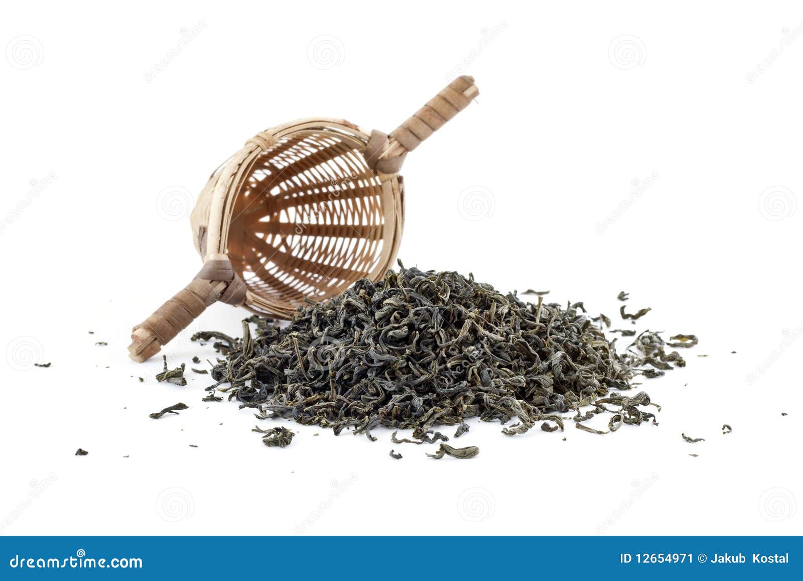 Green tea with sieve stock image. Image of herbal, stimulate - 12654971