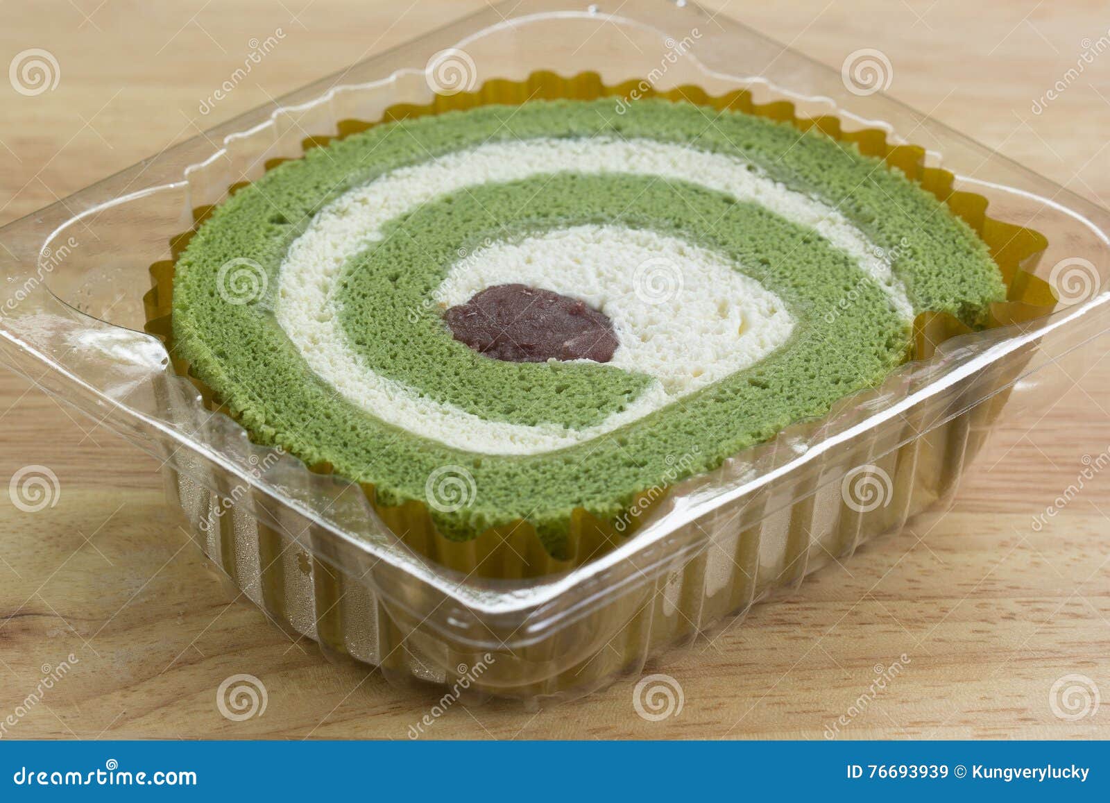 Green Tea Swiss Roll Cake stock image. Image of sponge - 76693939