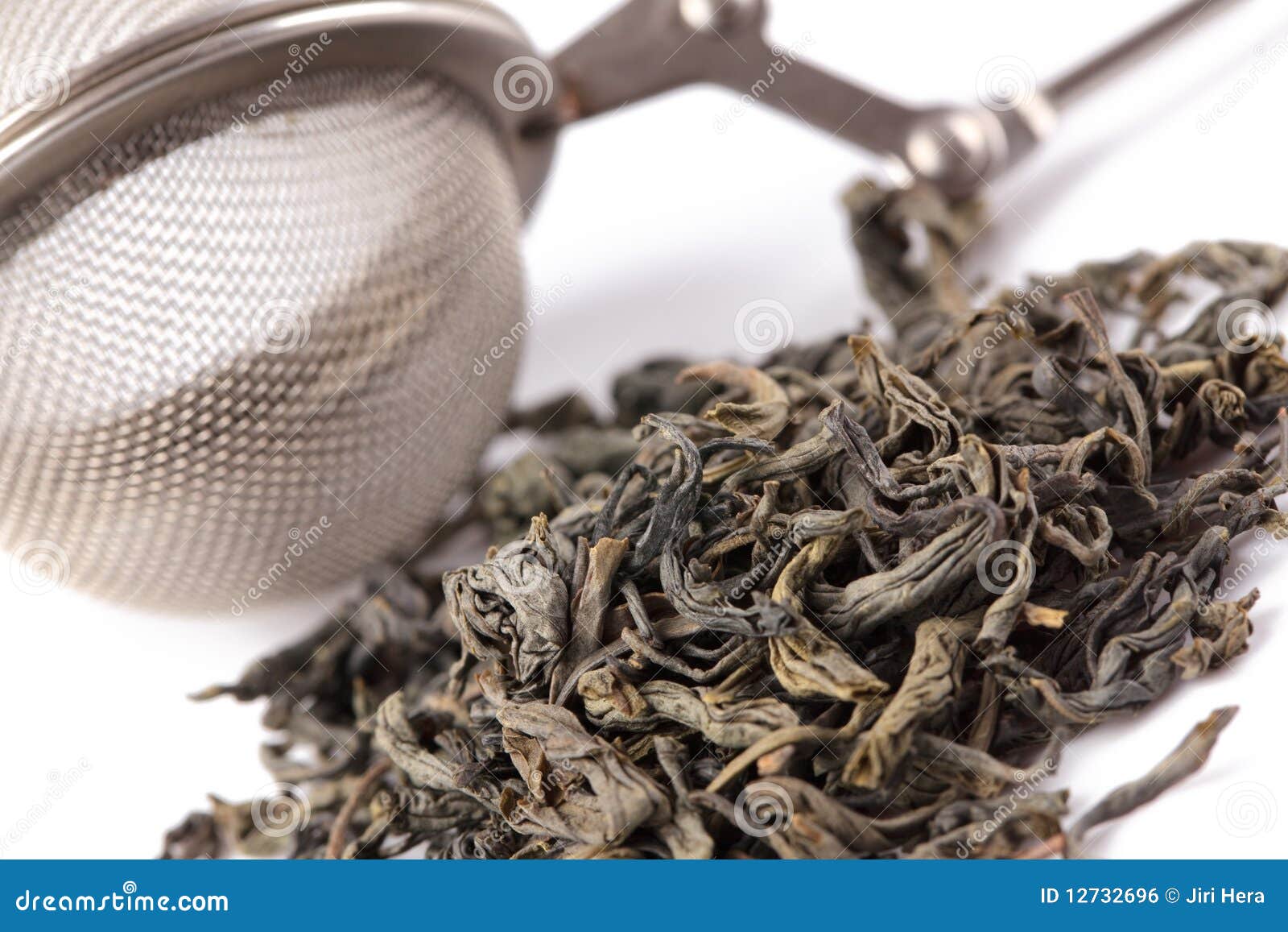 Green tea and tea strainer stock photo. Image of beverage - 12732696