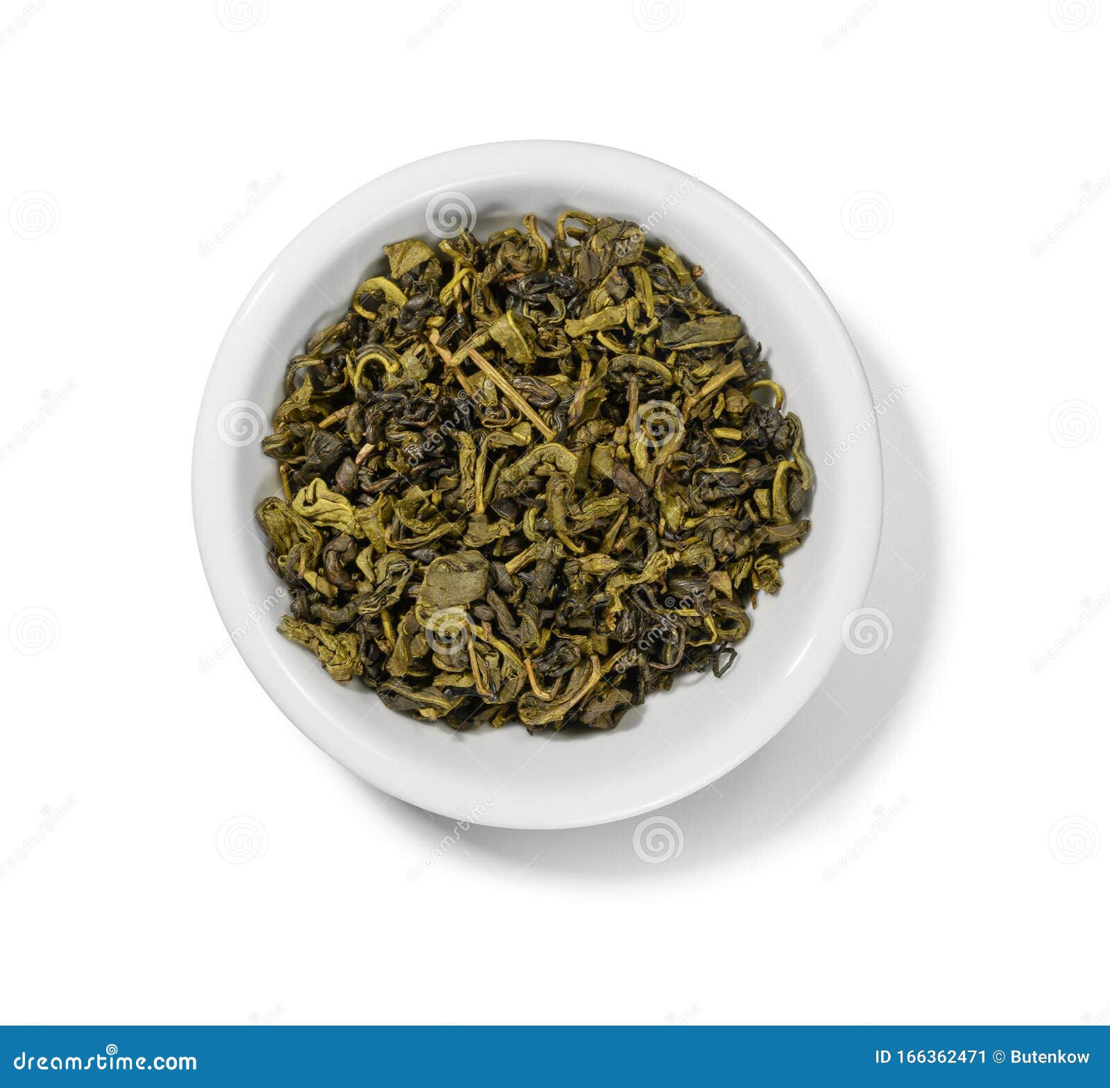 Green Tea Top View on White Background Stock Image - Image of india ...