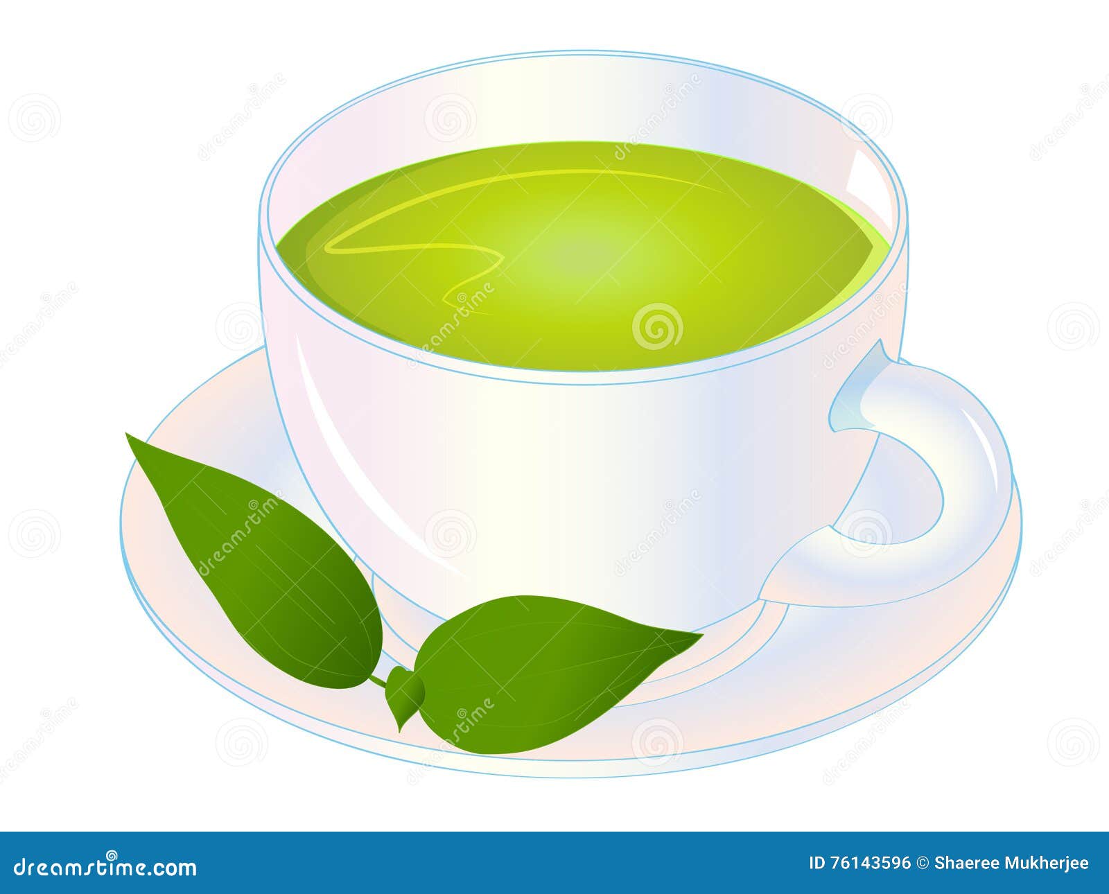 Green Tea Vector Illustration Stock Vector - Illustration of healthy ...
